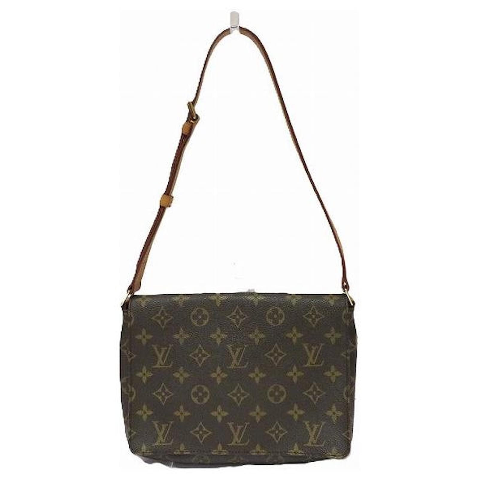 Louis Vuitton Musette Tango Monogram Shoulder Bag Brown Cloth ref ...