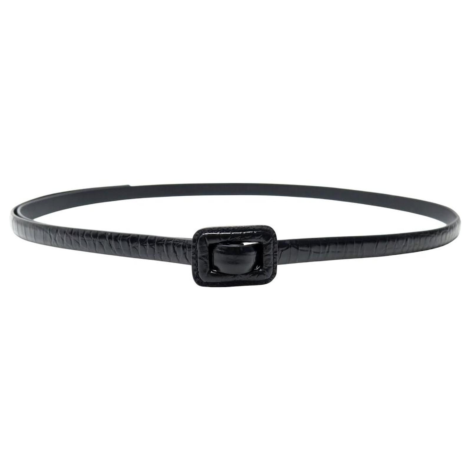 NEW CHRISTIAN DIOR BLACK CROCODILE LEATHER BELT SIZE 42 Exotic leather ...