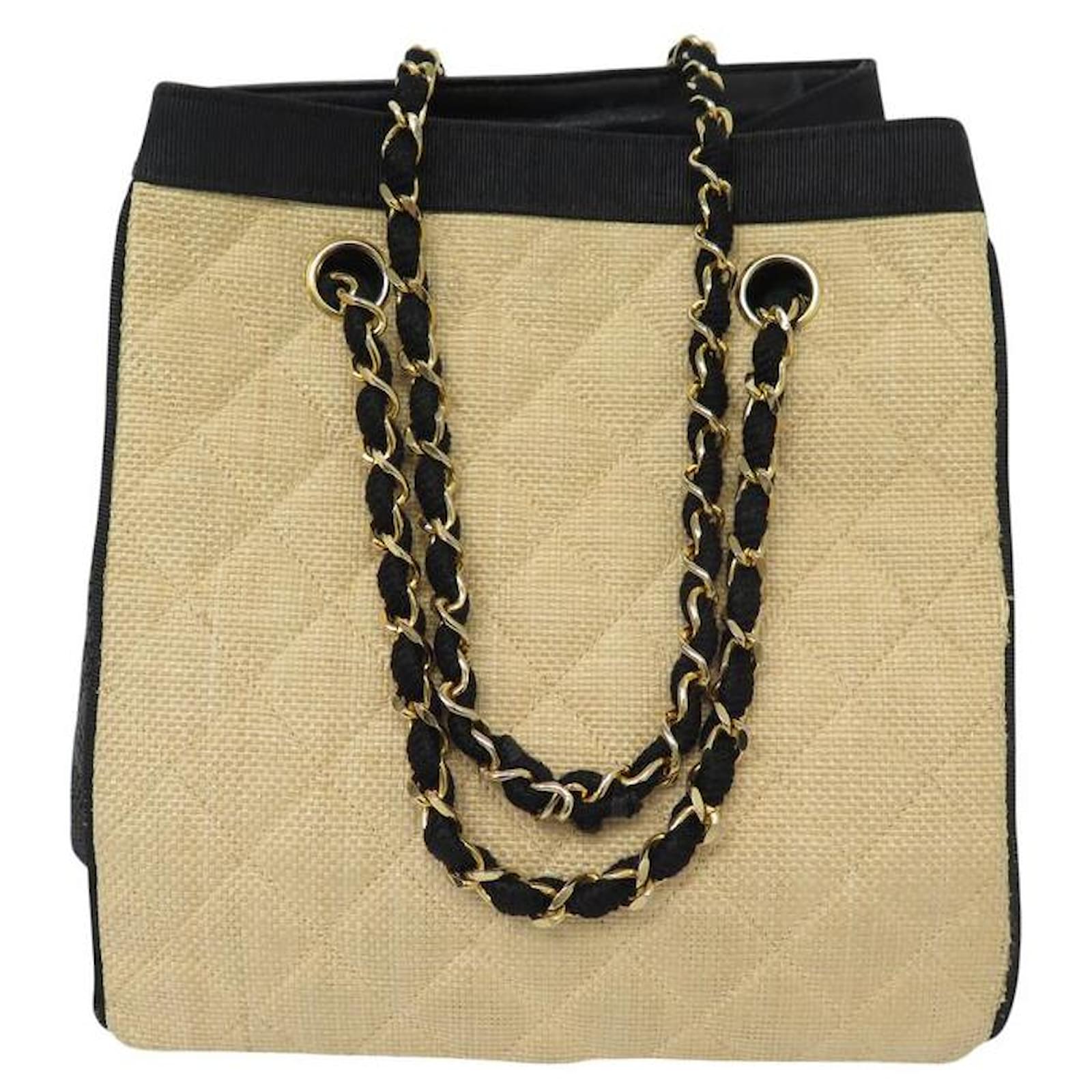 CHANEL SHOPPING BAG IN BICOLORED RAFFIA WITH SHOULDER STRAP HAB BAG ...