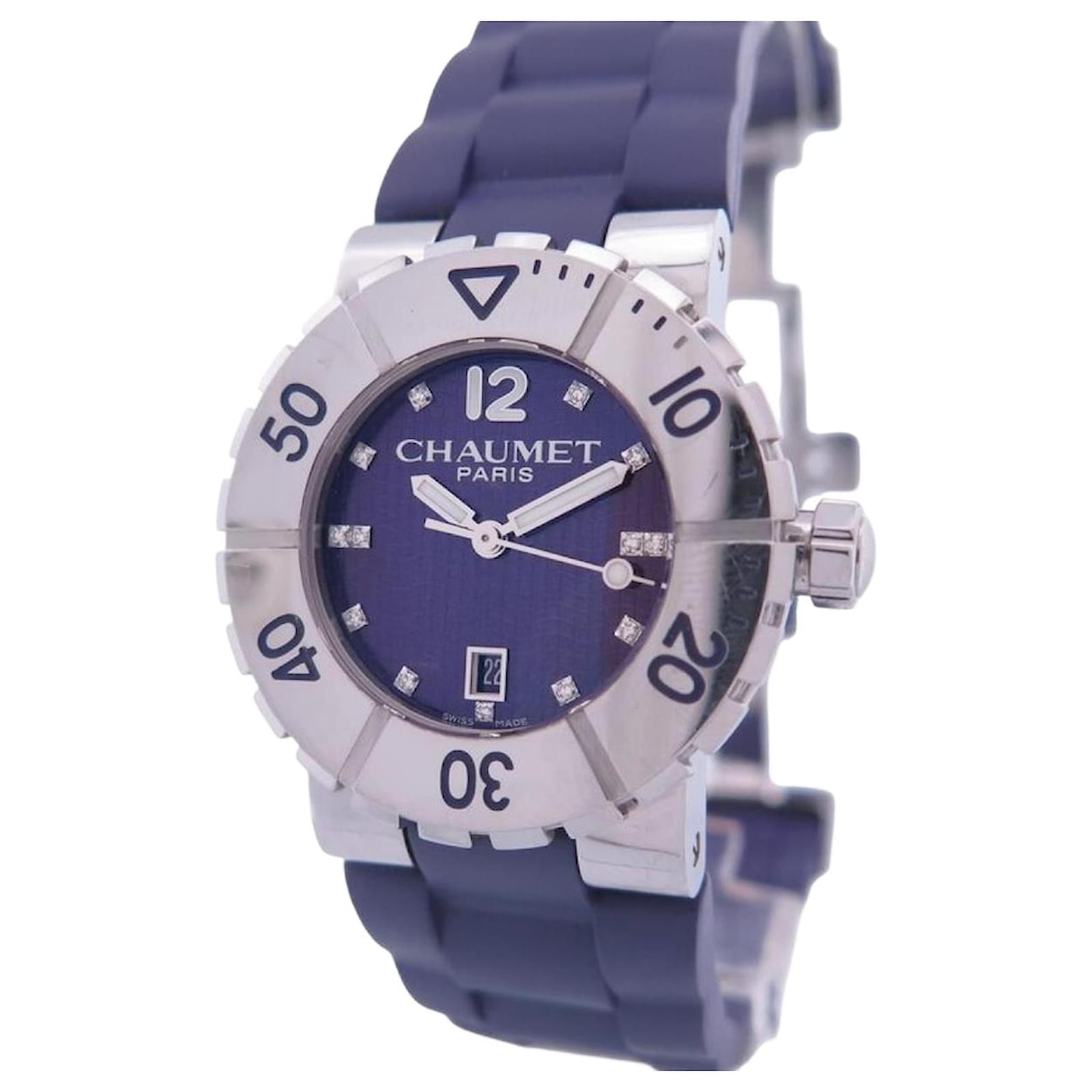 CHAUMET CLASS ONE 33 MM 622C STEEL DIAMONDS QUARTZ LADY WATCH Silvery ...