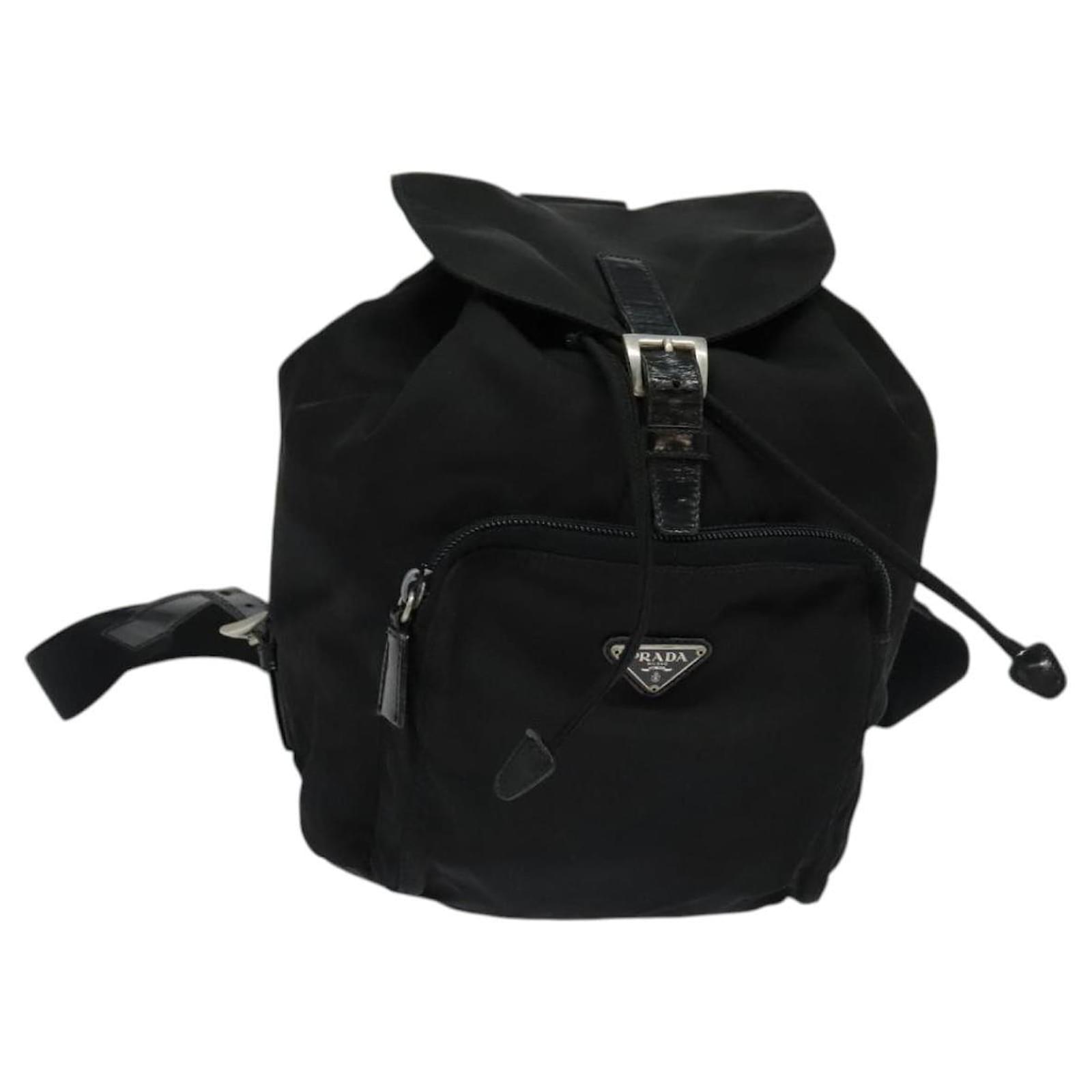 PRADA Backpack Nylon Black Silver Auth bs25591 Silvery ref.2236658 ...