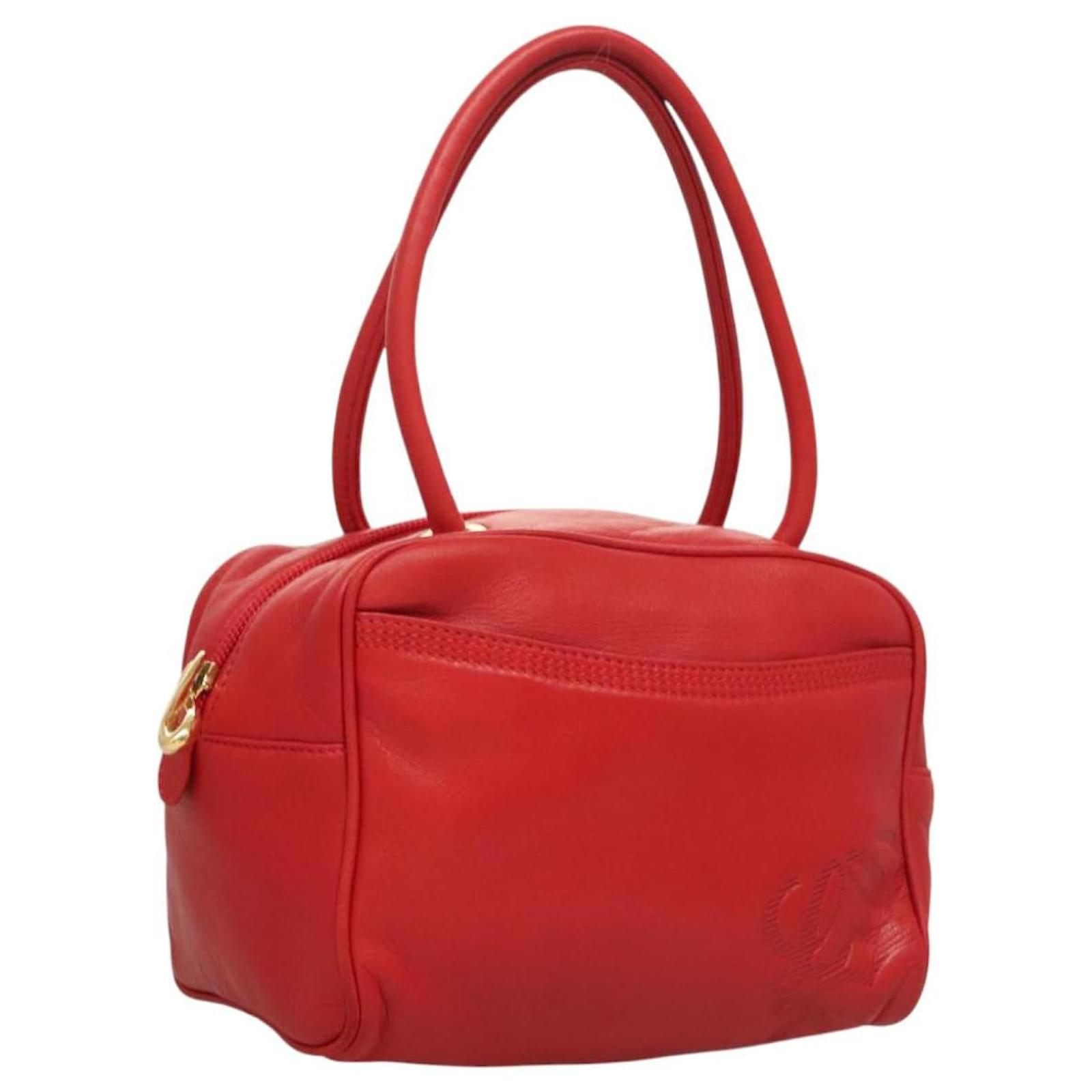 LOEWE Hand Bag Leather Red Gold Auth 125042 Golden ref.2236780 - Joli ...