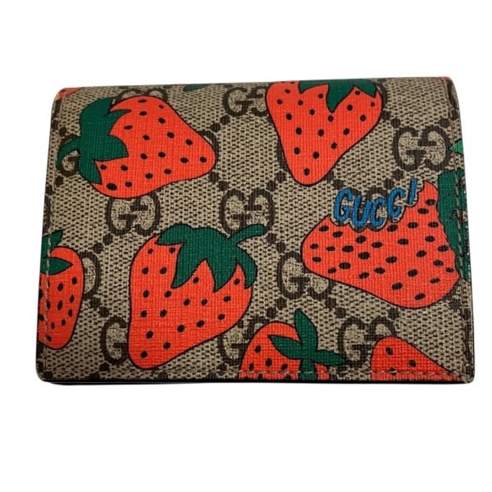 Gucci GG Supreme Strawberry Print Bi-fold Wallet (Sold) - Joli Closet