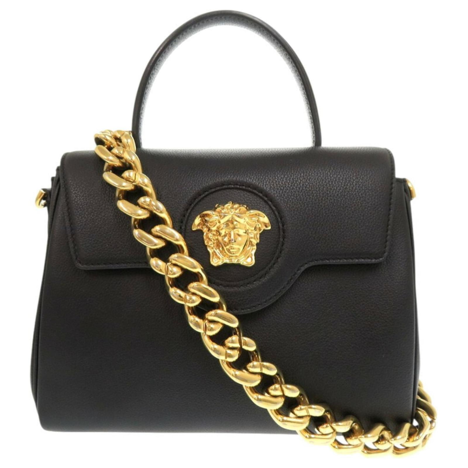 Versace La Medusa Leather Black Handbag ref.2238425 - Joli Closet