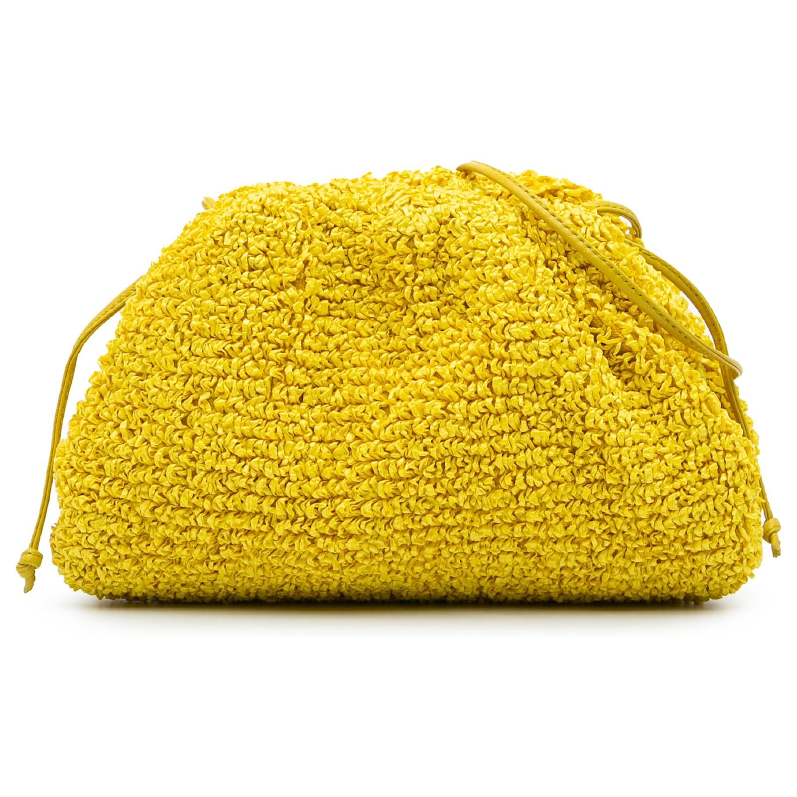 Bottega Veneta Yellow Boucle Raffia The Mini Pouch ref.2239966 - Joli ...