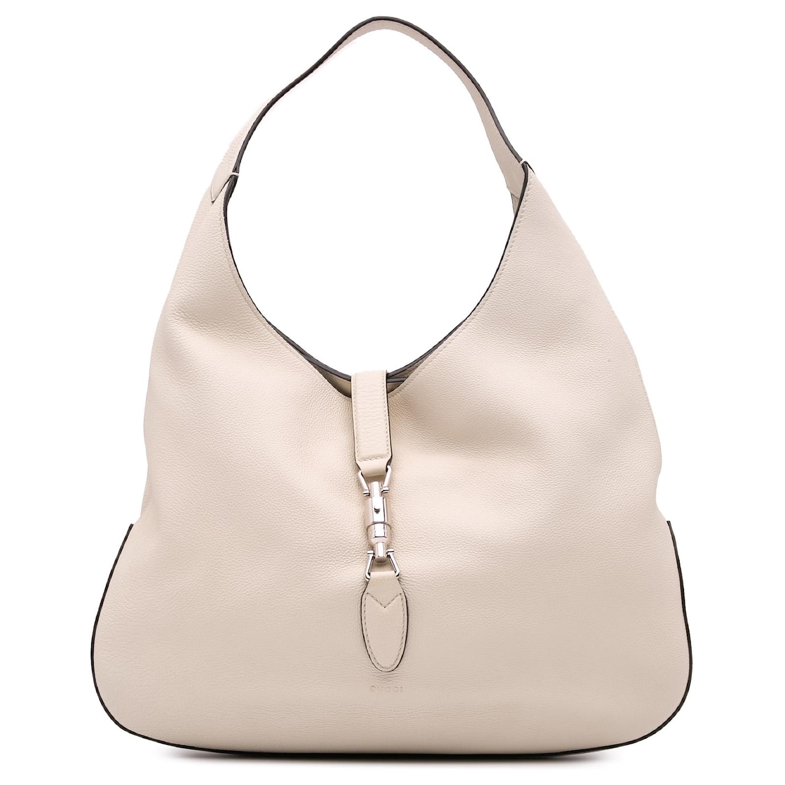 Gucci White Calfskin Soft Jackie Hobo Eggshell Leather Pony-style ...
