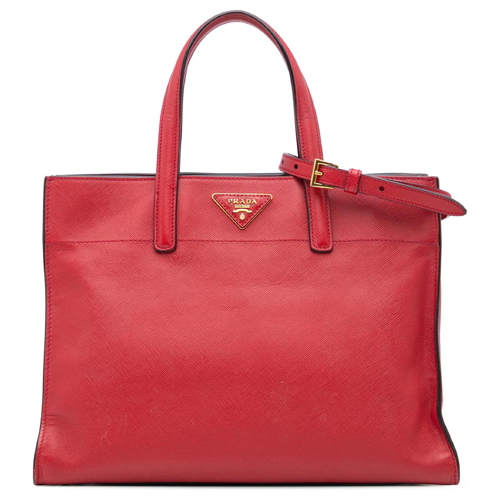 Prada Red Saffiano Soft Triple Pocket Tote Leather ref.2241055 - Joli ...