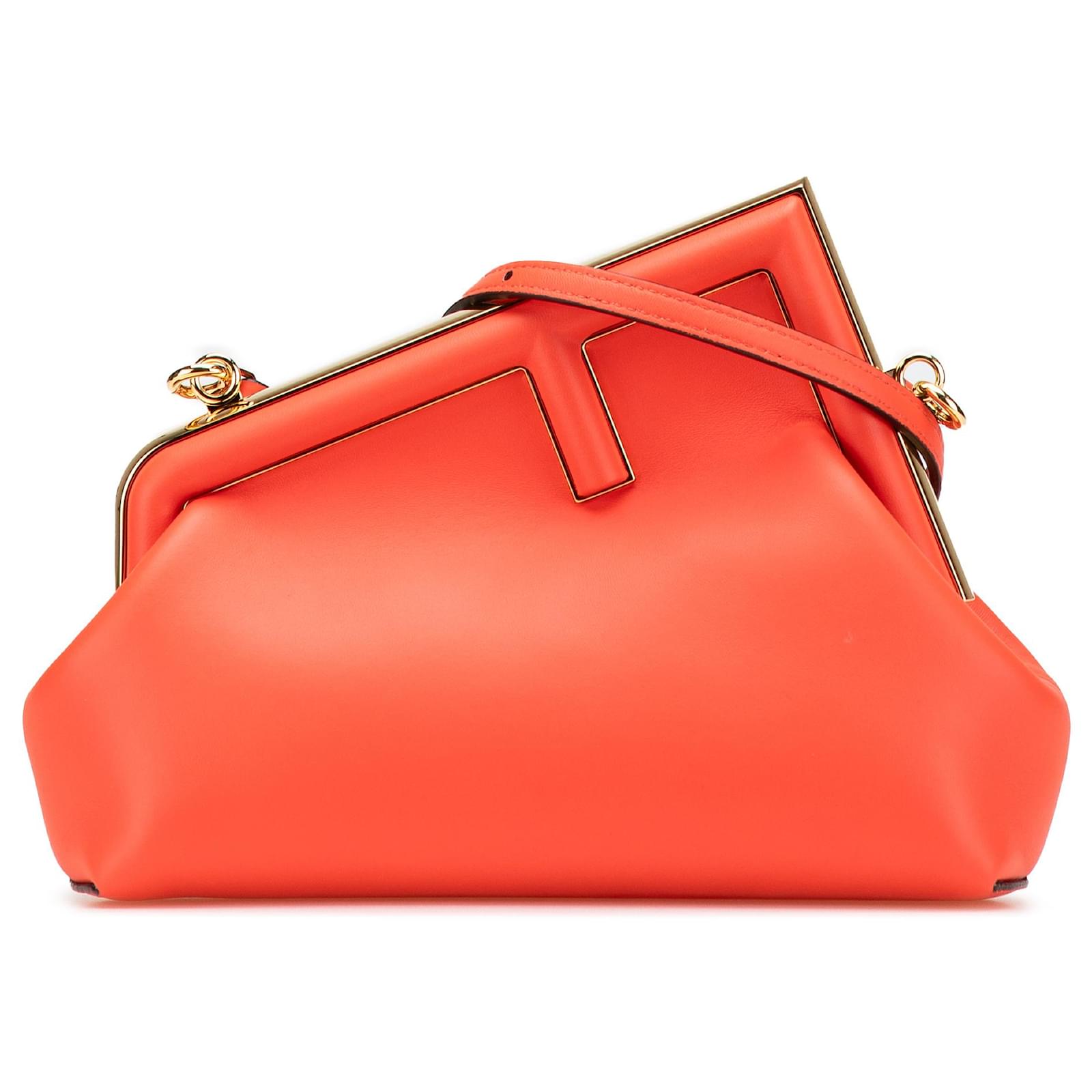 Fendi Orange Small Nappa Fendi First Crossbody Leather ref.2242138 ...