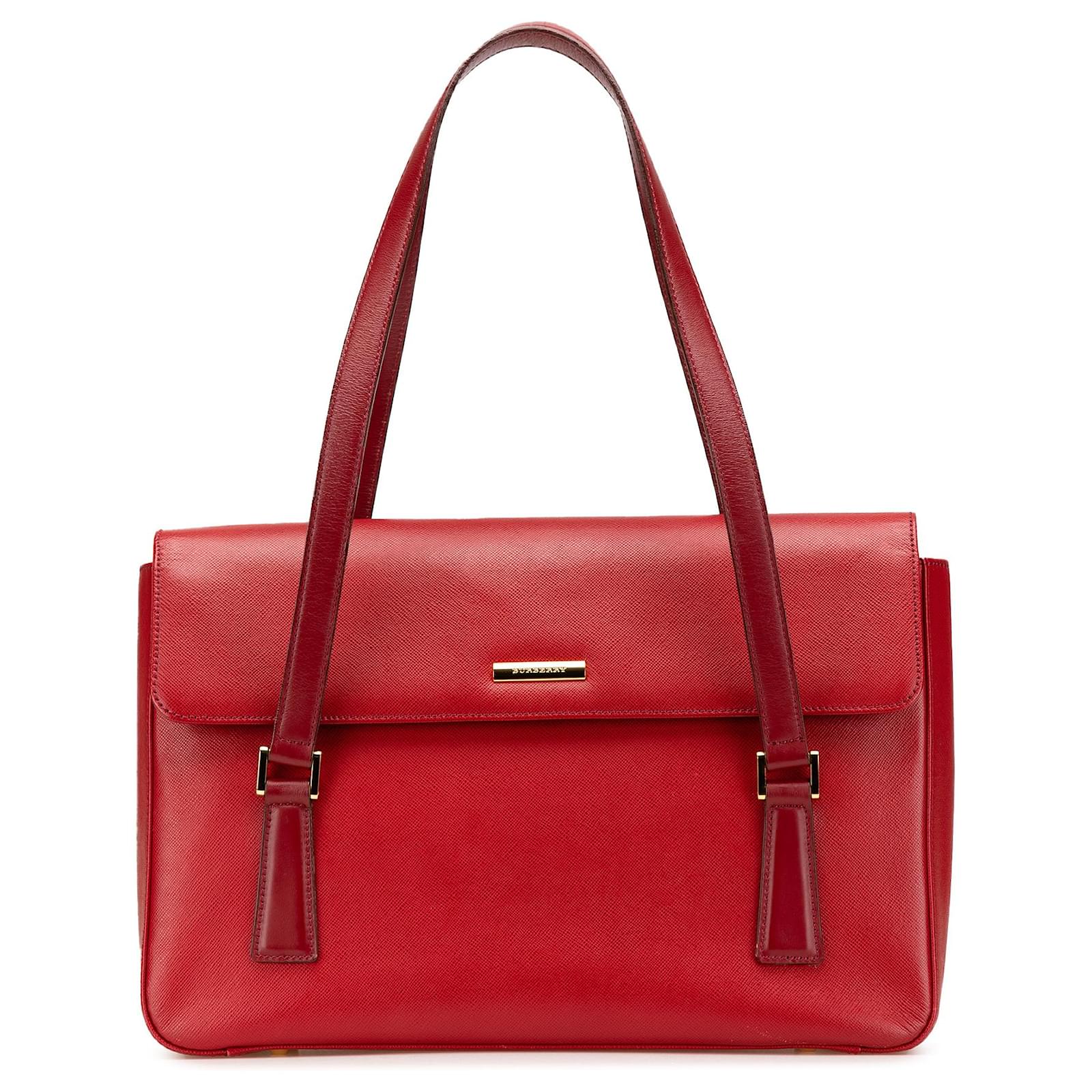 Burberry Red Leather Handbag Pony-style calfskin ref.2243271 - Joli Closet
