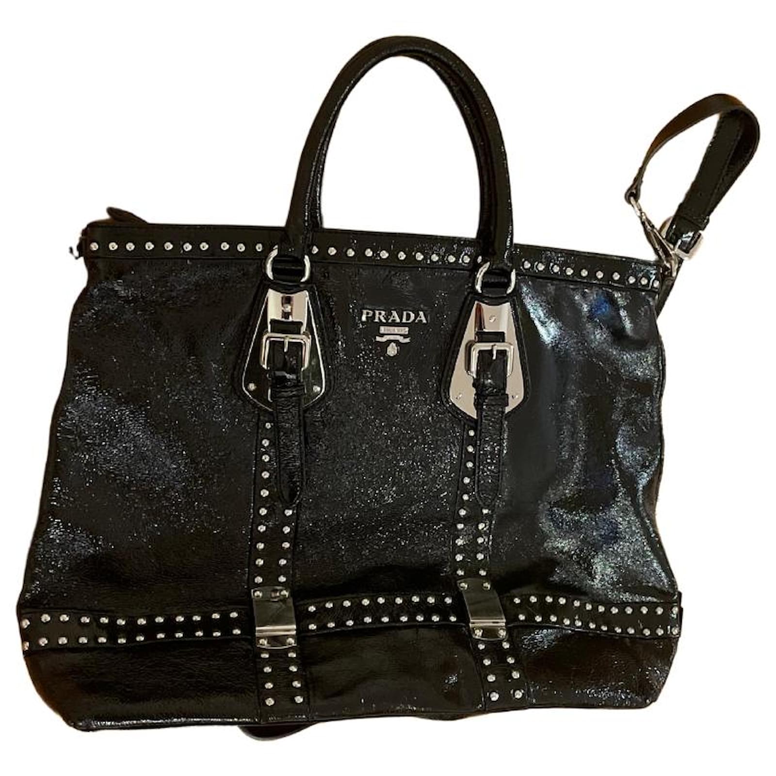 PRADA LARGE TRUNK BAG BLACK STUDDED Leather ref.2244259 - Joli Closet