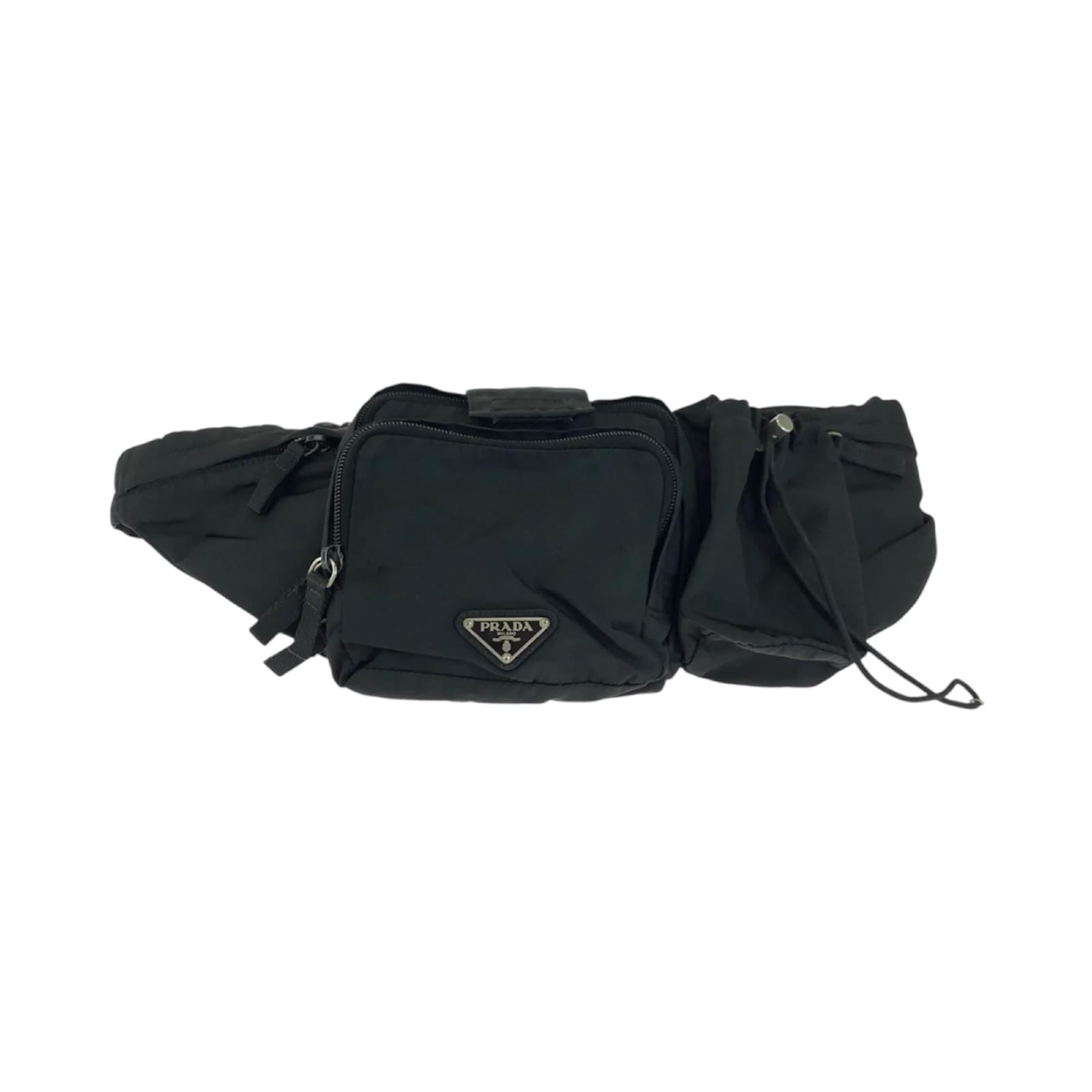 Prada Tessuto Triangle Logo Plate Waist Bag Black Nylon ref.2244756 ...