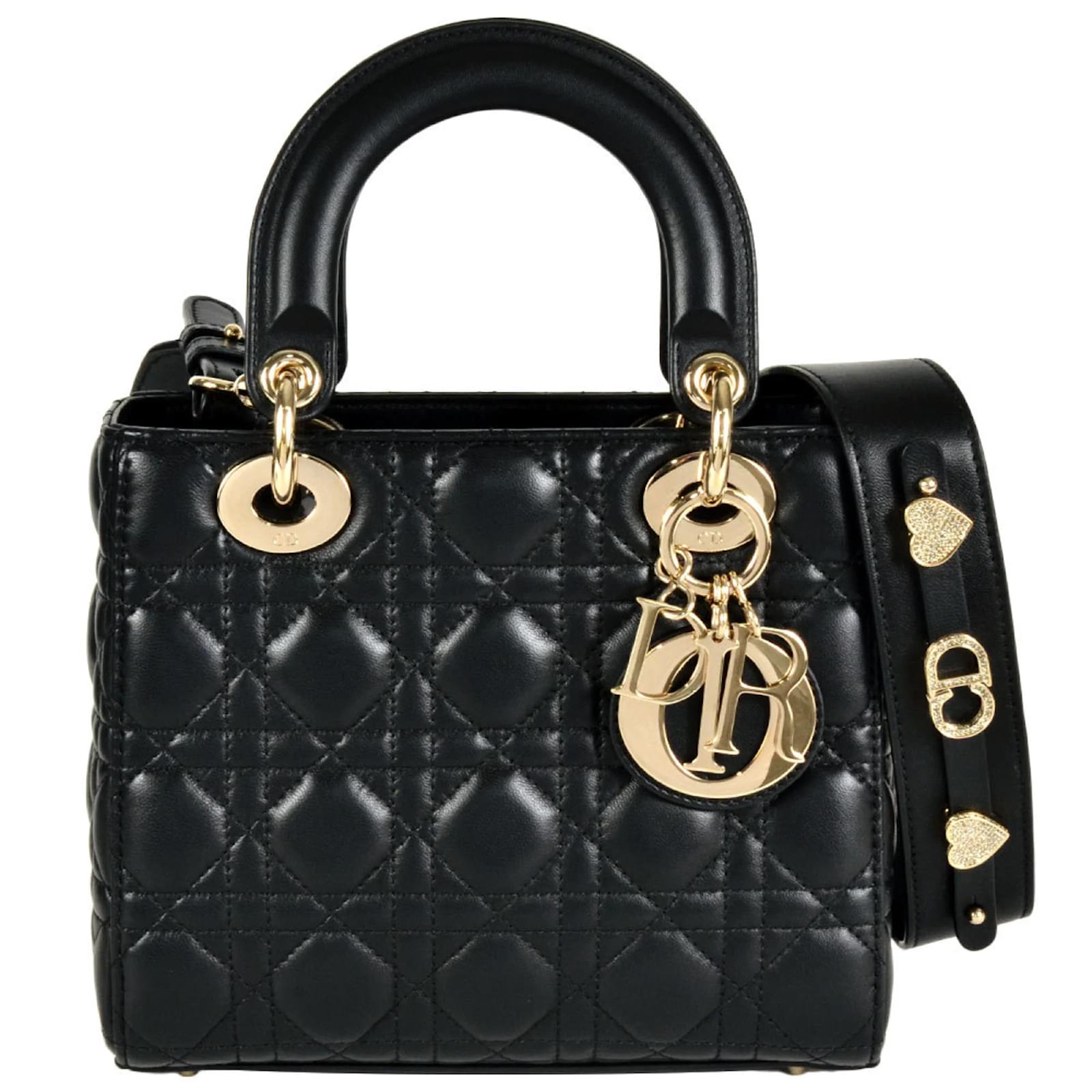 Christian Dior Dior Lady Handbag Black Leather ref.2245915 - Joli Closet