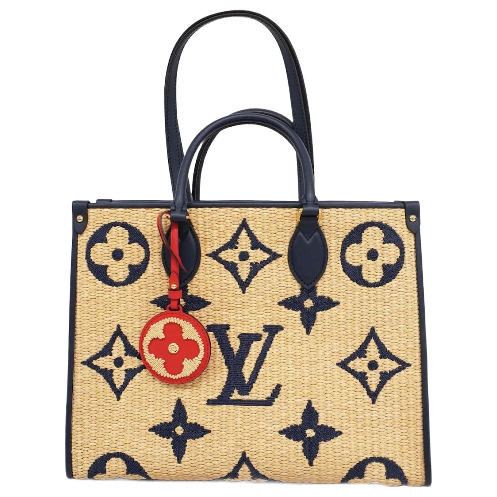 Louis Vuitton Monogram Raffia Tote Bag Blue Beige ref.2251372 - Joli Closet
