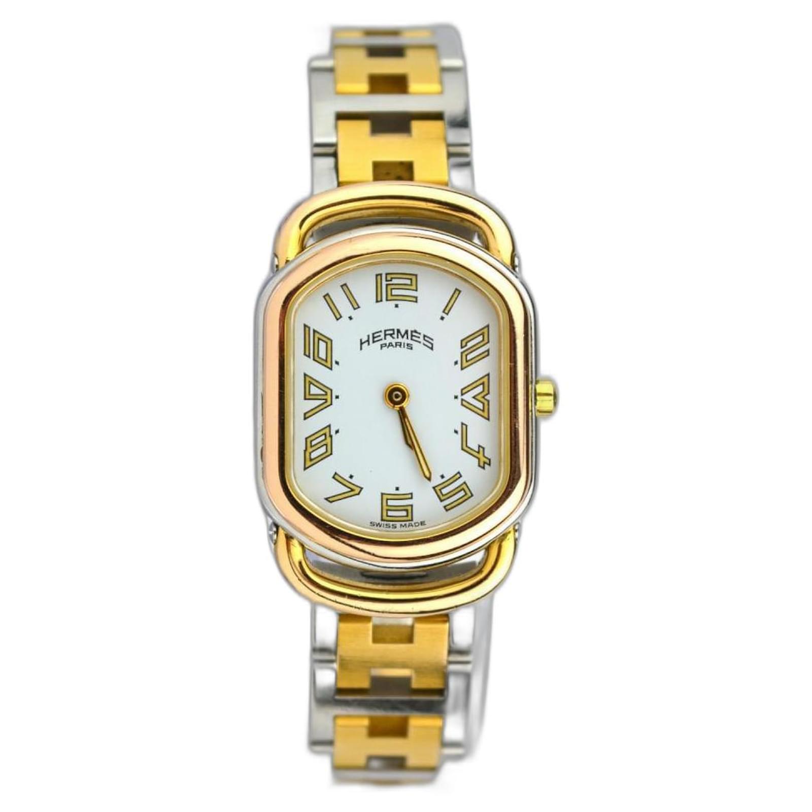 Hermès HERMES RALLYE WATCH Silvery Golden Steel ref.2251566 - Joli Closet