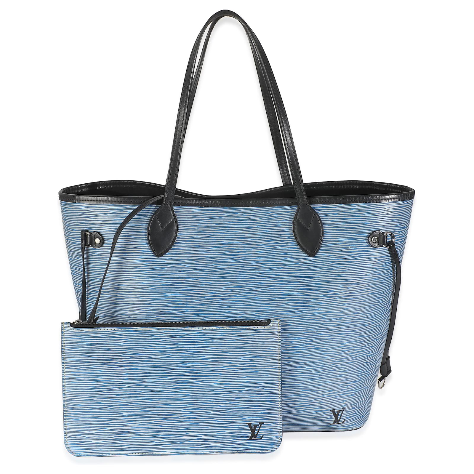 Louis Vuitton Blue Denim Epi Neverfull MM Leather ref.2252232 - Joli Closet