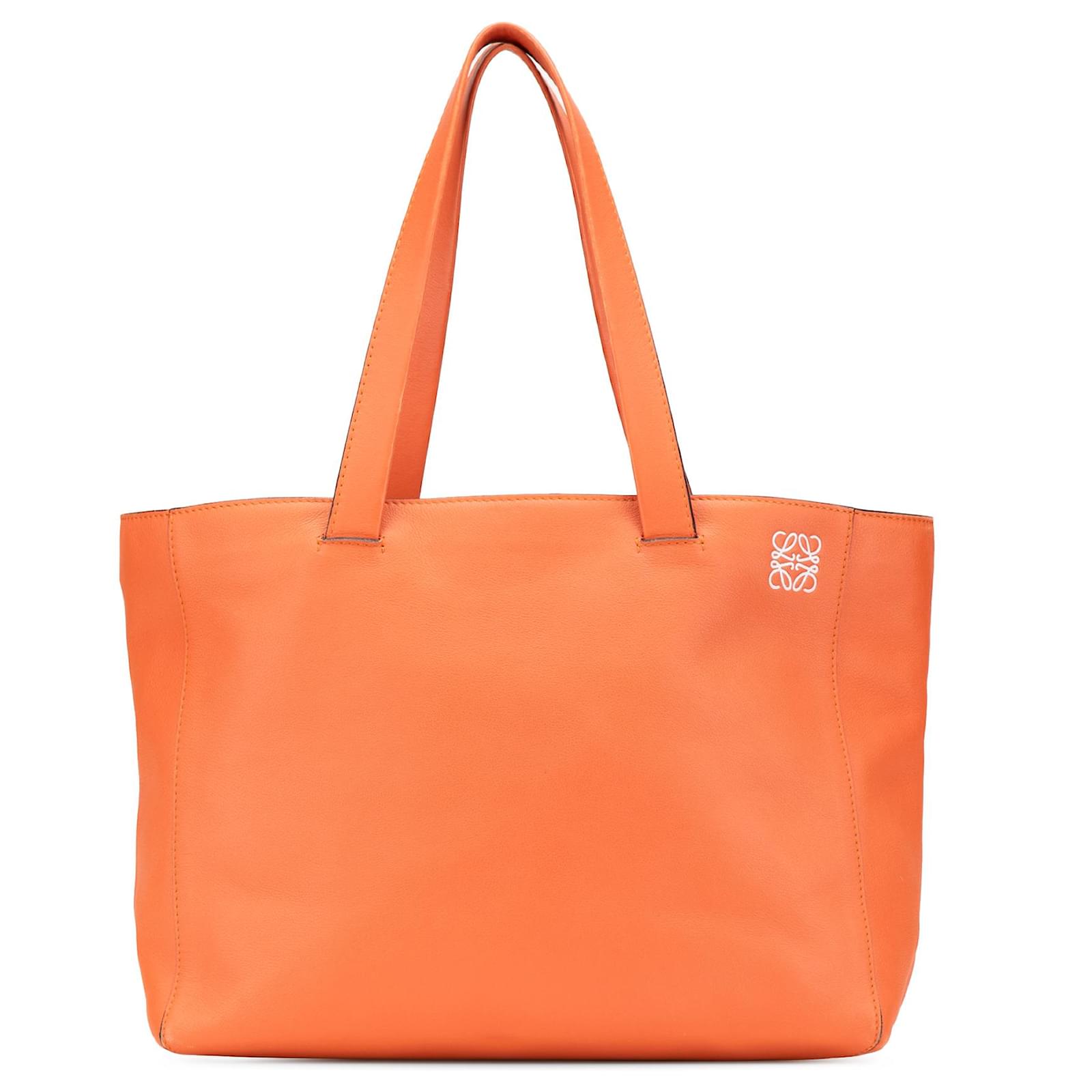 LOEWE Orange Anagram Leather East West Tote Pony-style calfskin ref ...