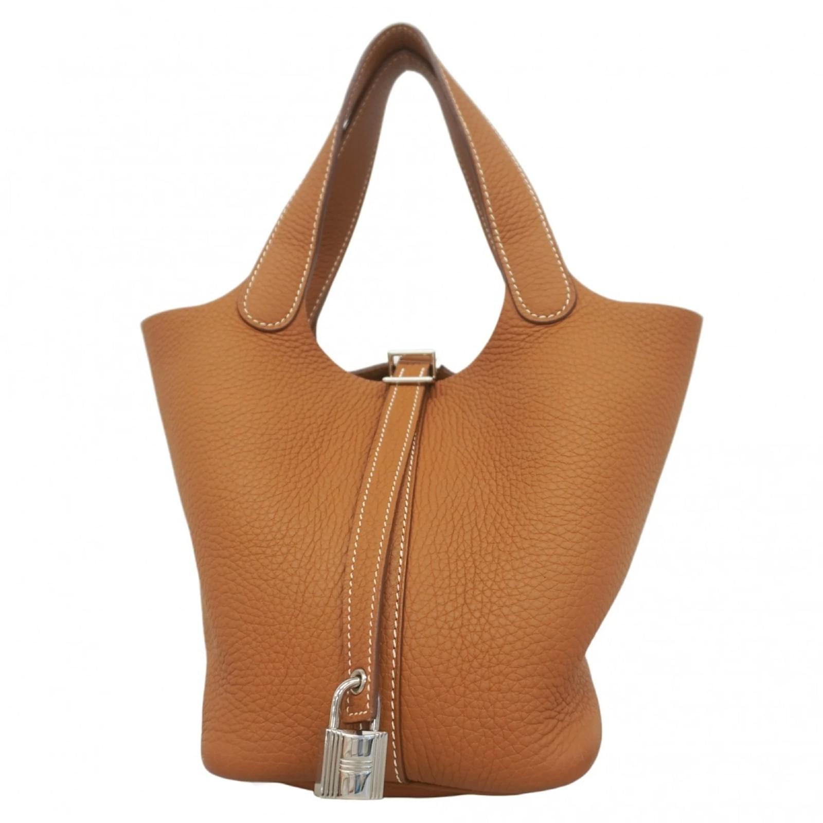Hermès Hermes Picotin Lock PM Handbag Golden Leather ref.2253192 - Joli ...