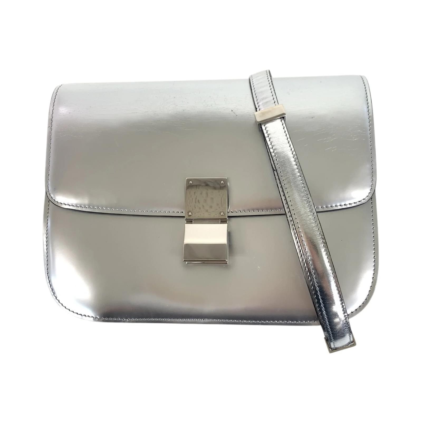 Céline Celine Silver Leather Shoulder Bag Pochette Silvery ref.2253271 ...