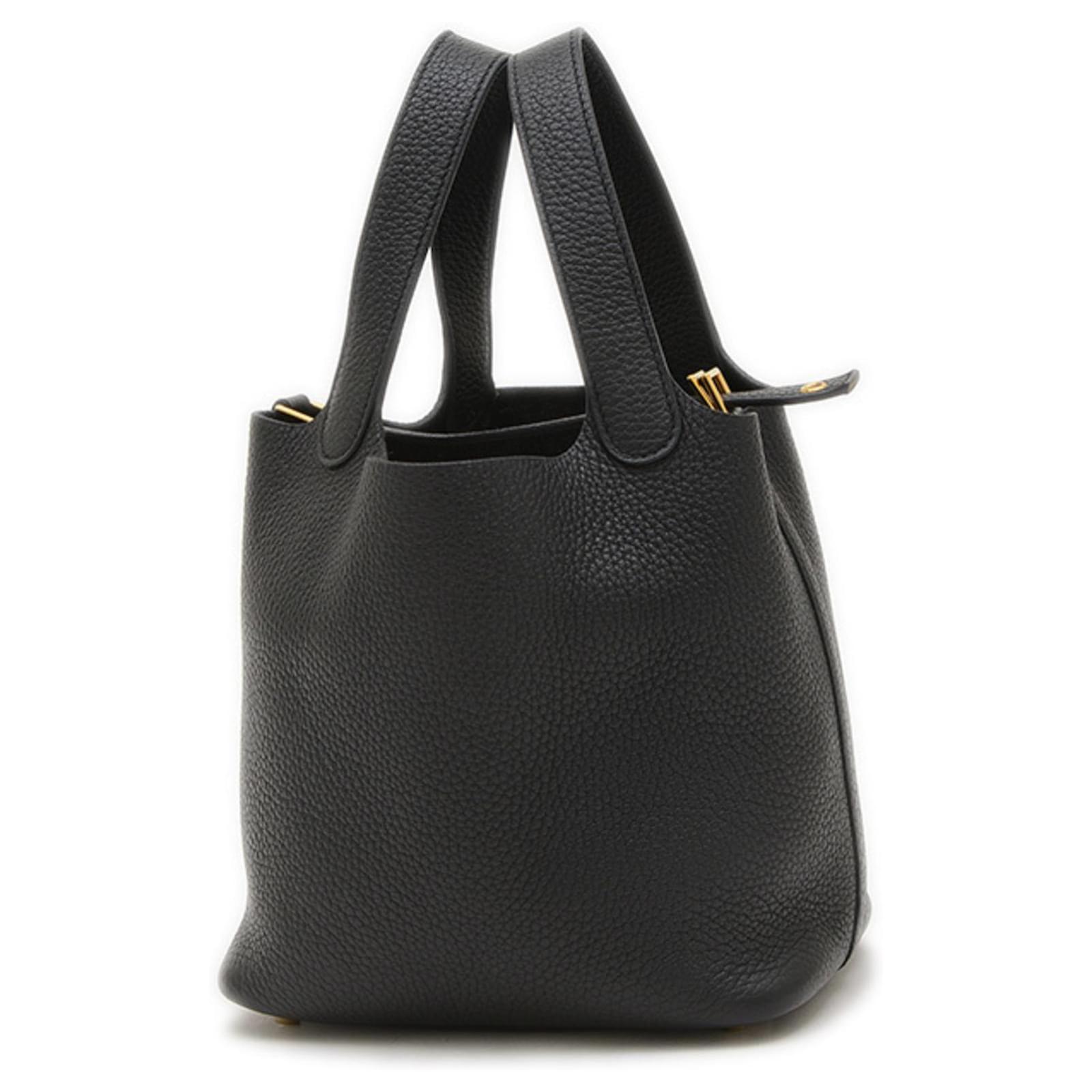 Hermès Hermes Picotin Lock PM 18 Handbag Black Leather ref.2253496 ...