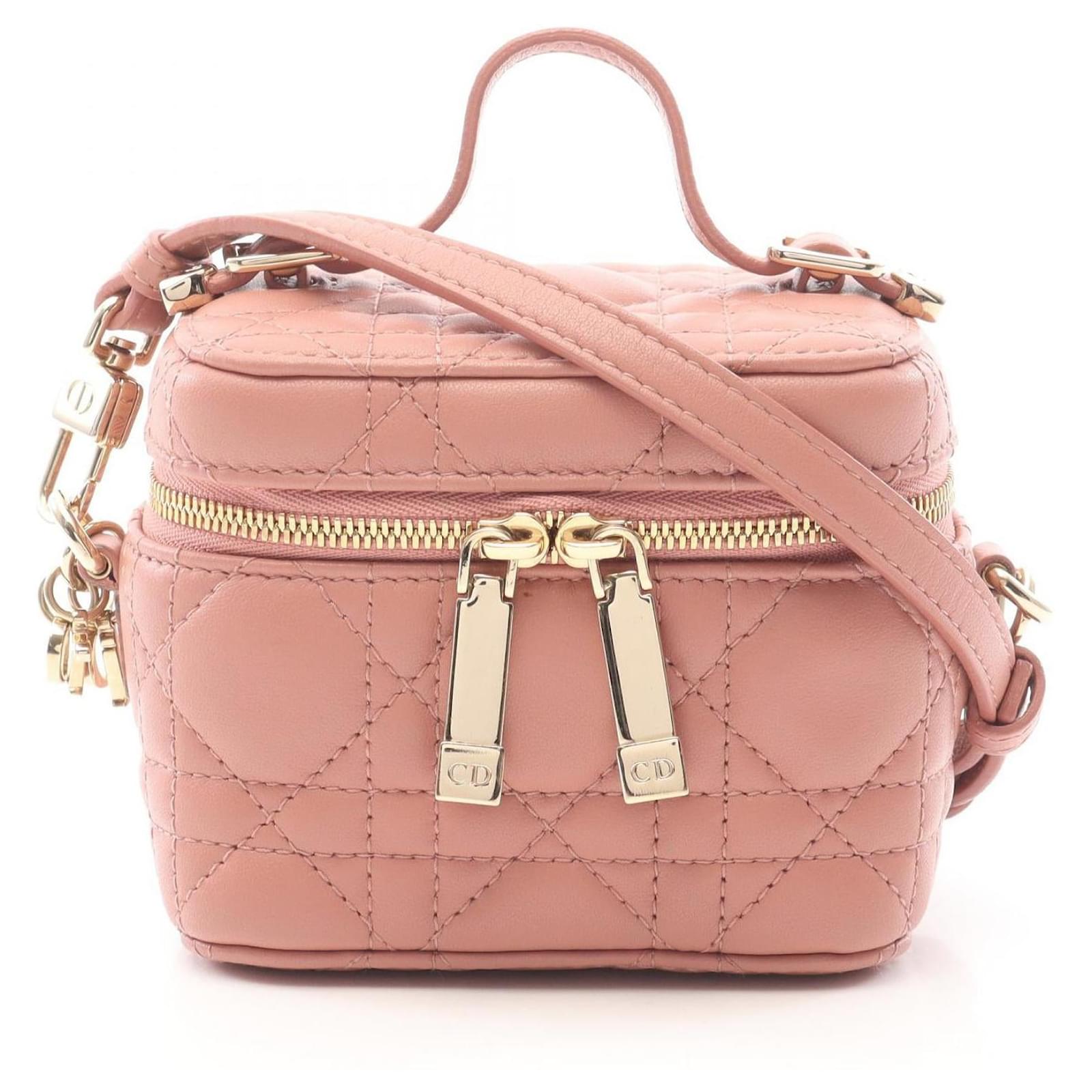 Christian Dior Dior Lady Dior Micro Vanity Leather Handbag Pink ref ...