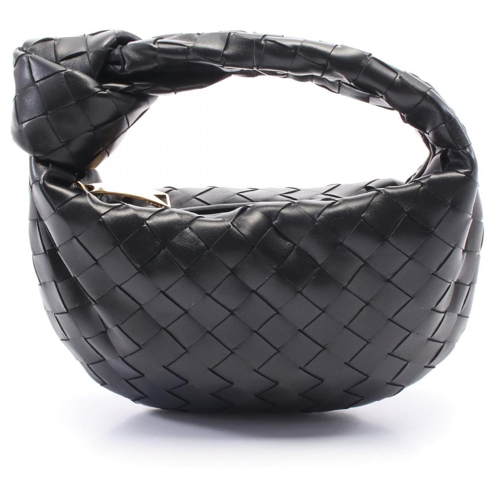Bottega Veneta Mini Jodie Leather Handbag Black ref.2262648 - Joli Closet
