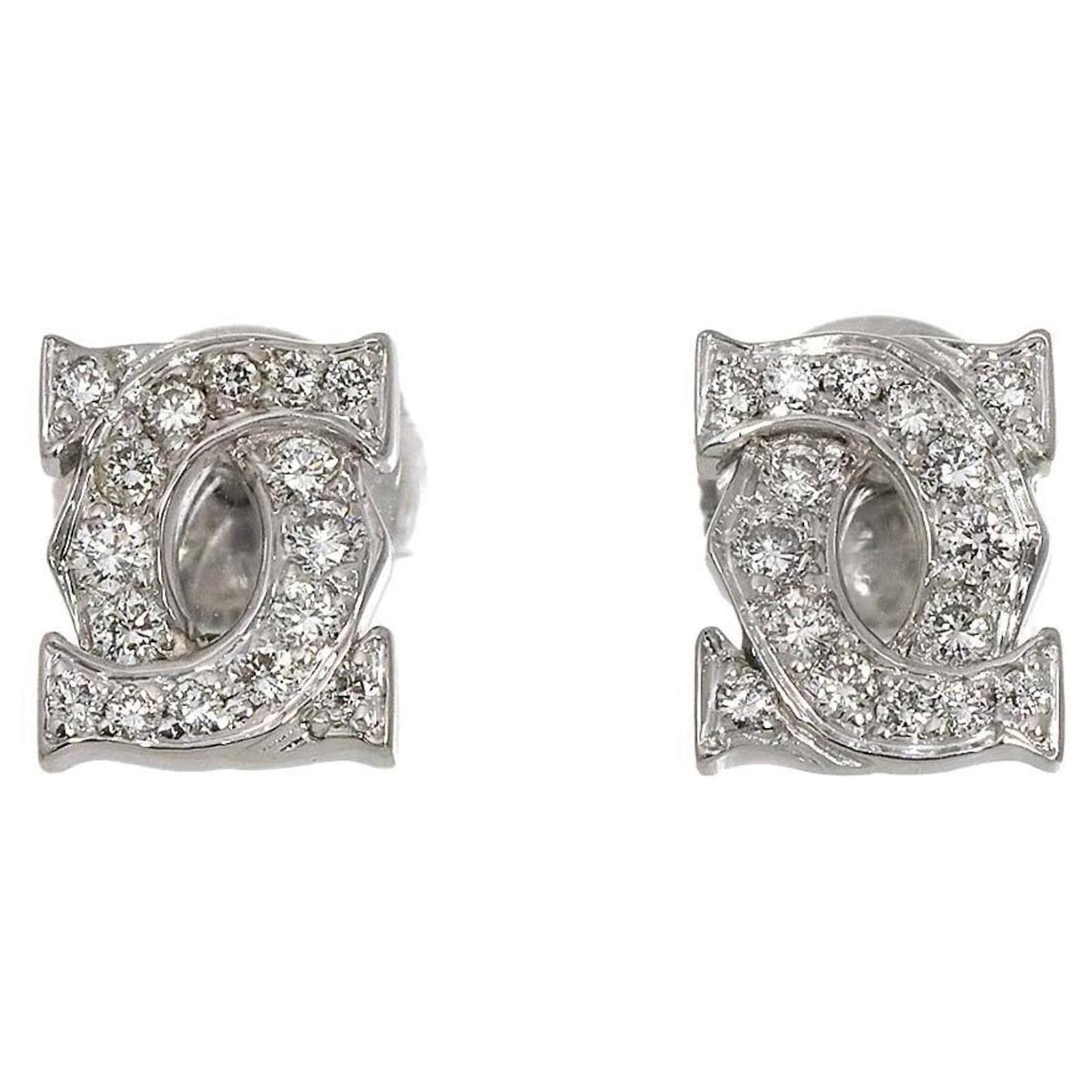 Cartier Entrelacé Diamond Earrings in 18K White Gold ref.2268190 - Joli ...