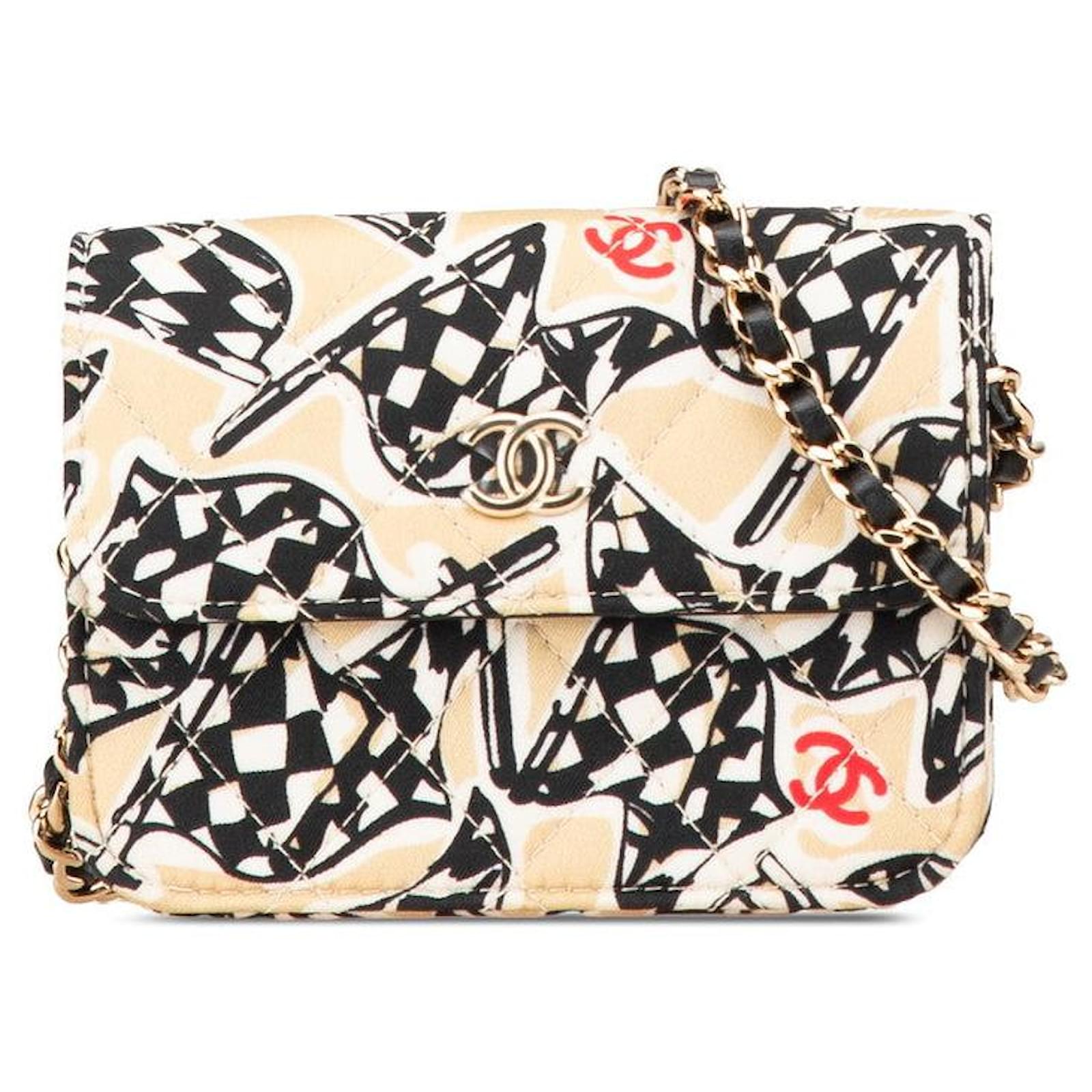 Chanel Canvas Leather Matelasse Coco Mark Checker Flag Motif Mini ...