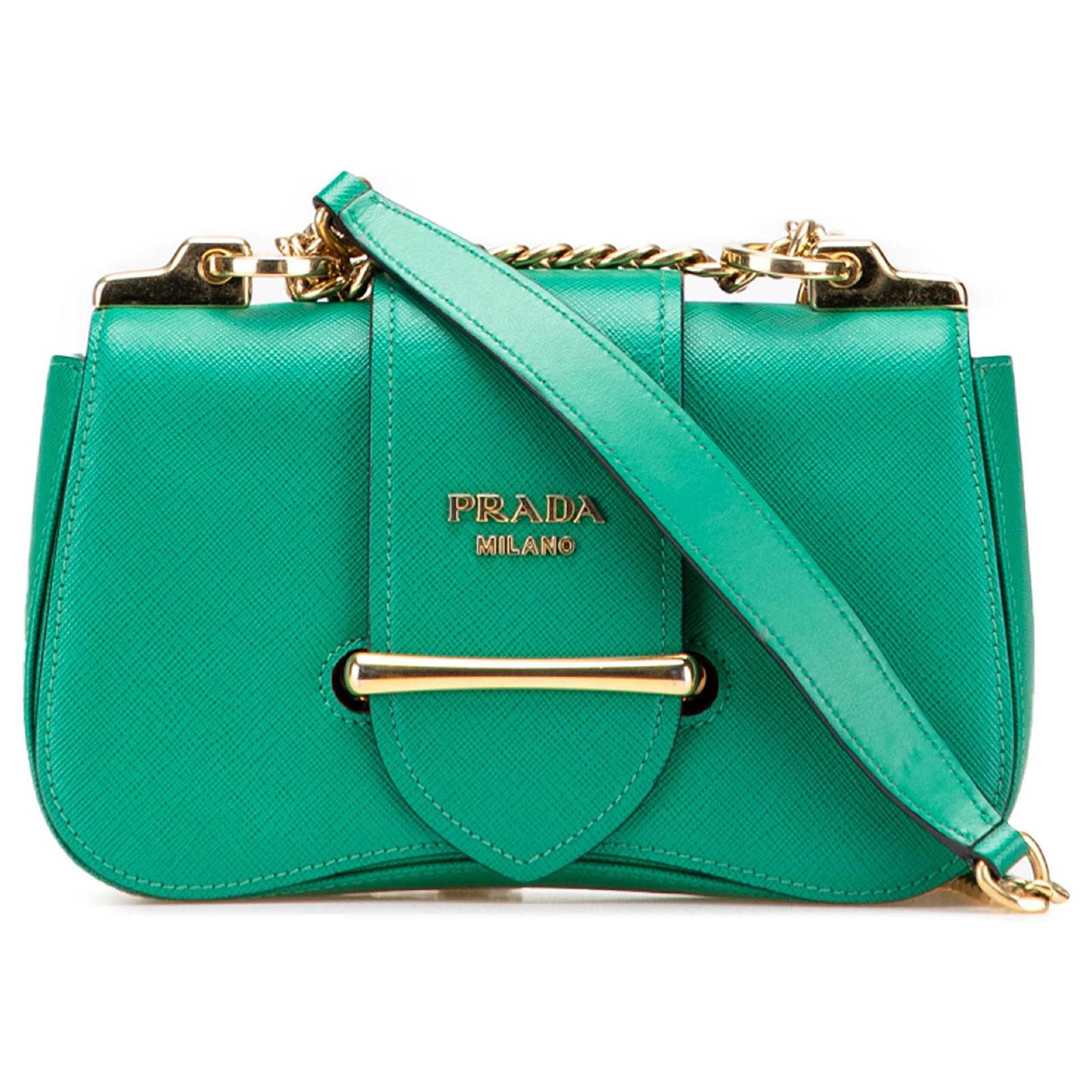 Prada Green Saffiano Sidonie Crossbody Leather ref.2271407 - Joli Closet