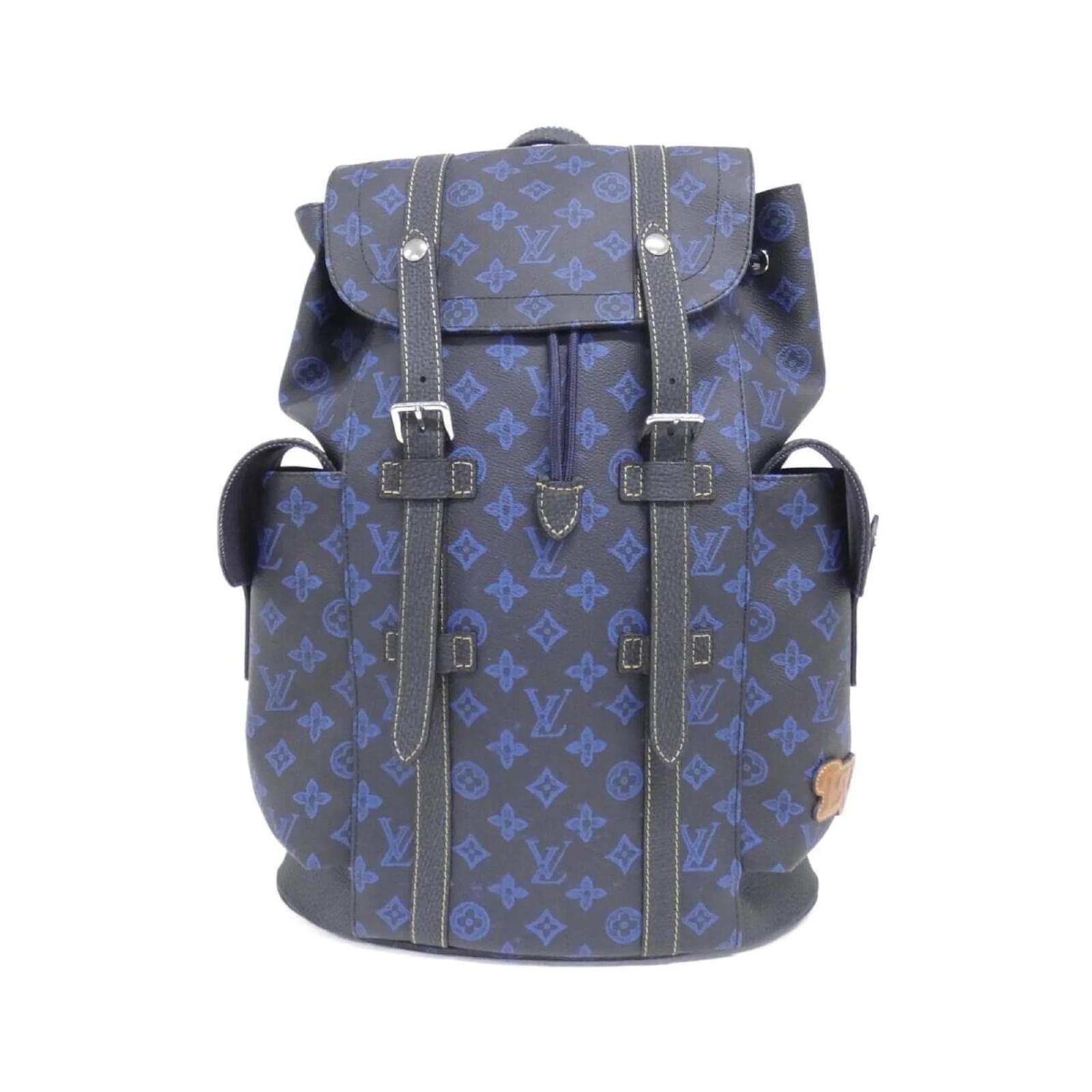 Louis Vuitton Monogram Record Christopher MM Handbag Blue Cloth ref ...