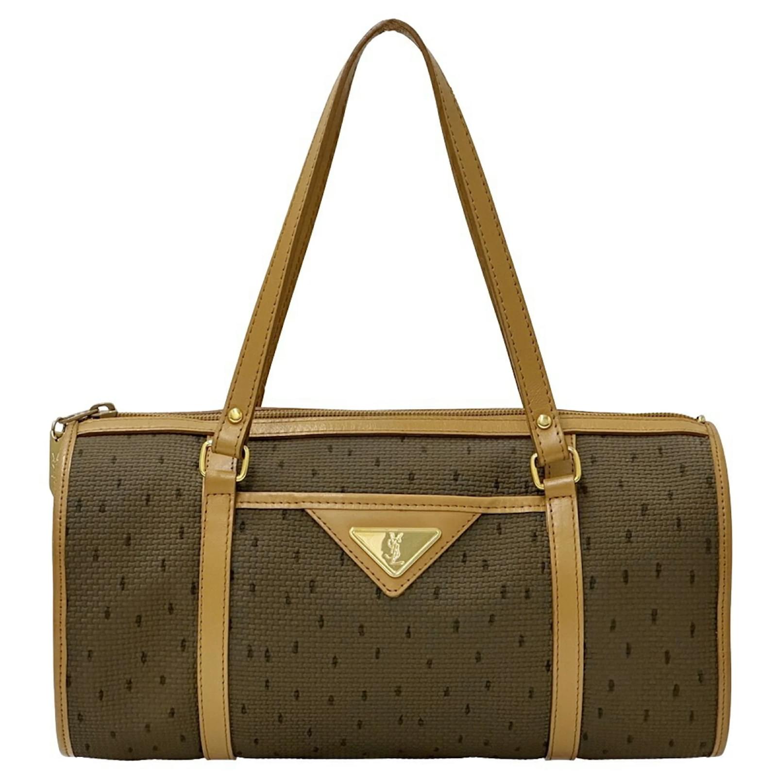 Yves Saint Laurent Brown PVC Round Mini Boston Handbag (Sold) - Joli Closet