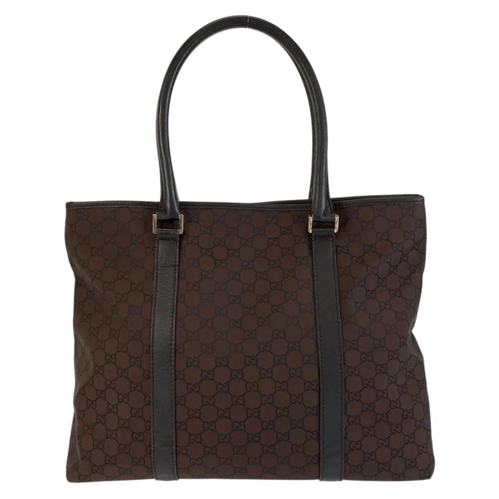 Gucci GG Pattern Brown Tote and Shoulder Bag Leather Nylon ref.2273536 ...