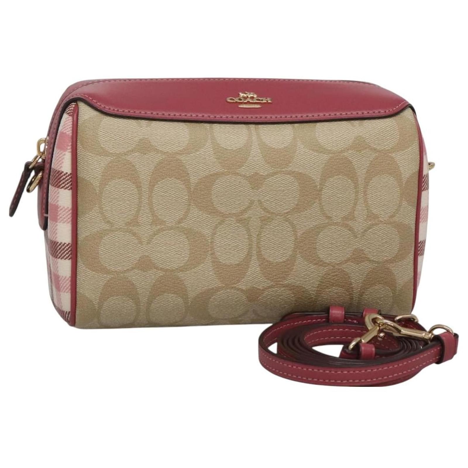 Coach Signature Shoulder Bag PVC Beige Gold Auth bs26684 Golden ref ...