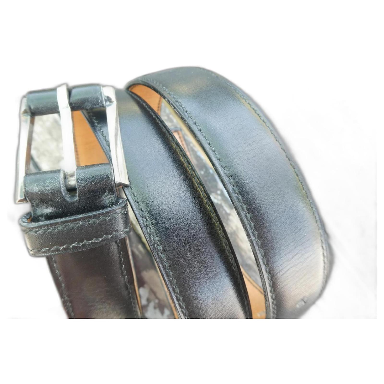Berluti belt 85cm handmade Black Leather ref.2275364 - Joli Closet