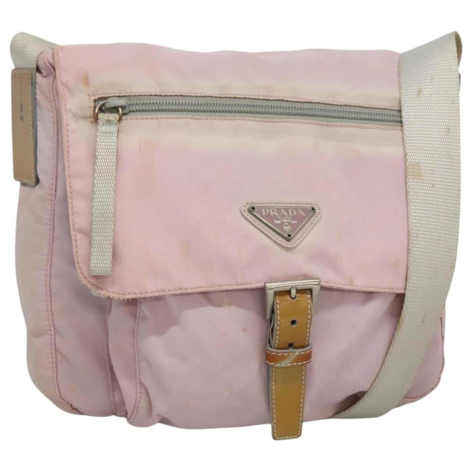 PRADA Shoulder Bag Nylon Pink Silver Auth 125599 Silvery ref.2279515 ...