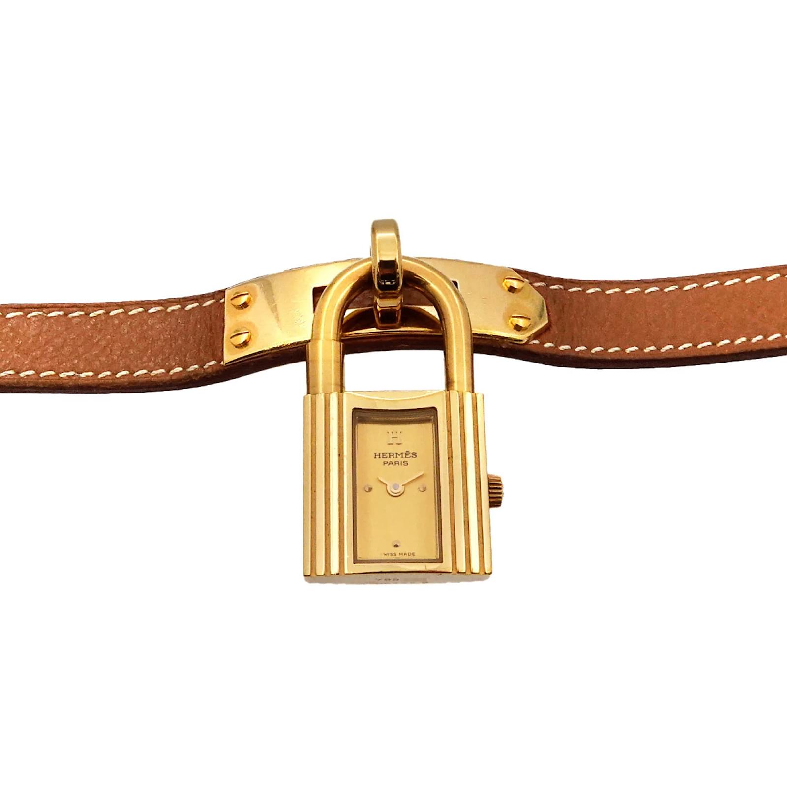 Hermès Hermes Kelly Watch Ladies Gold Brown Quartz Padlock ref.2282010 ...