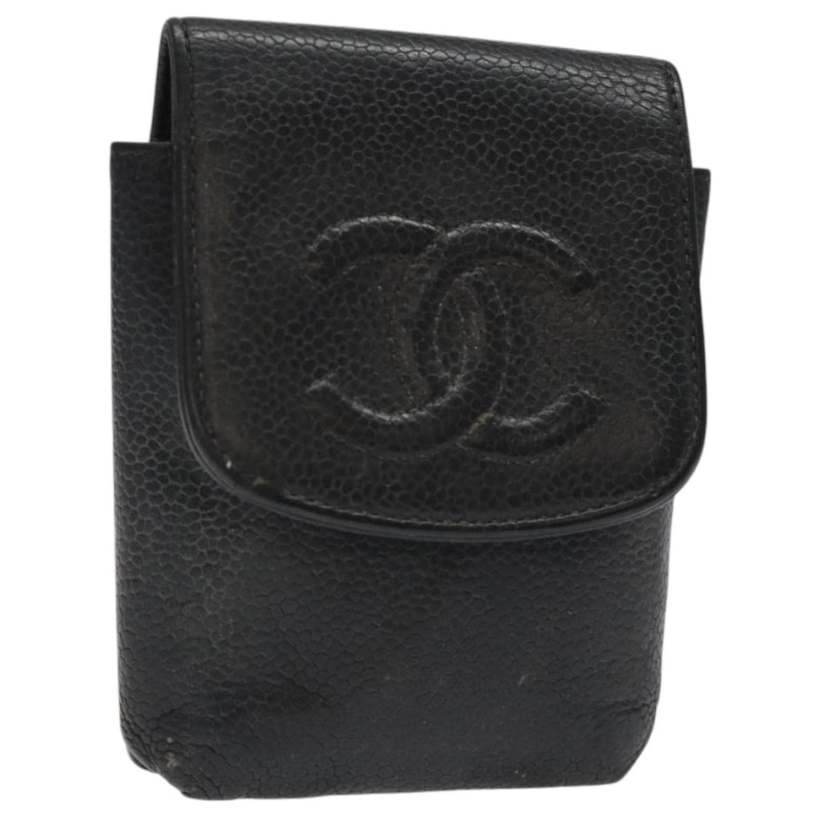 CHANEL Cigarette Case Caviar Skin Black CC Auth bs26417 ref.2284908 ...