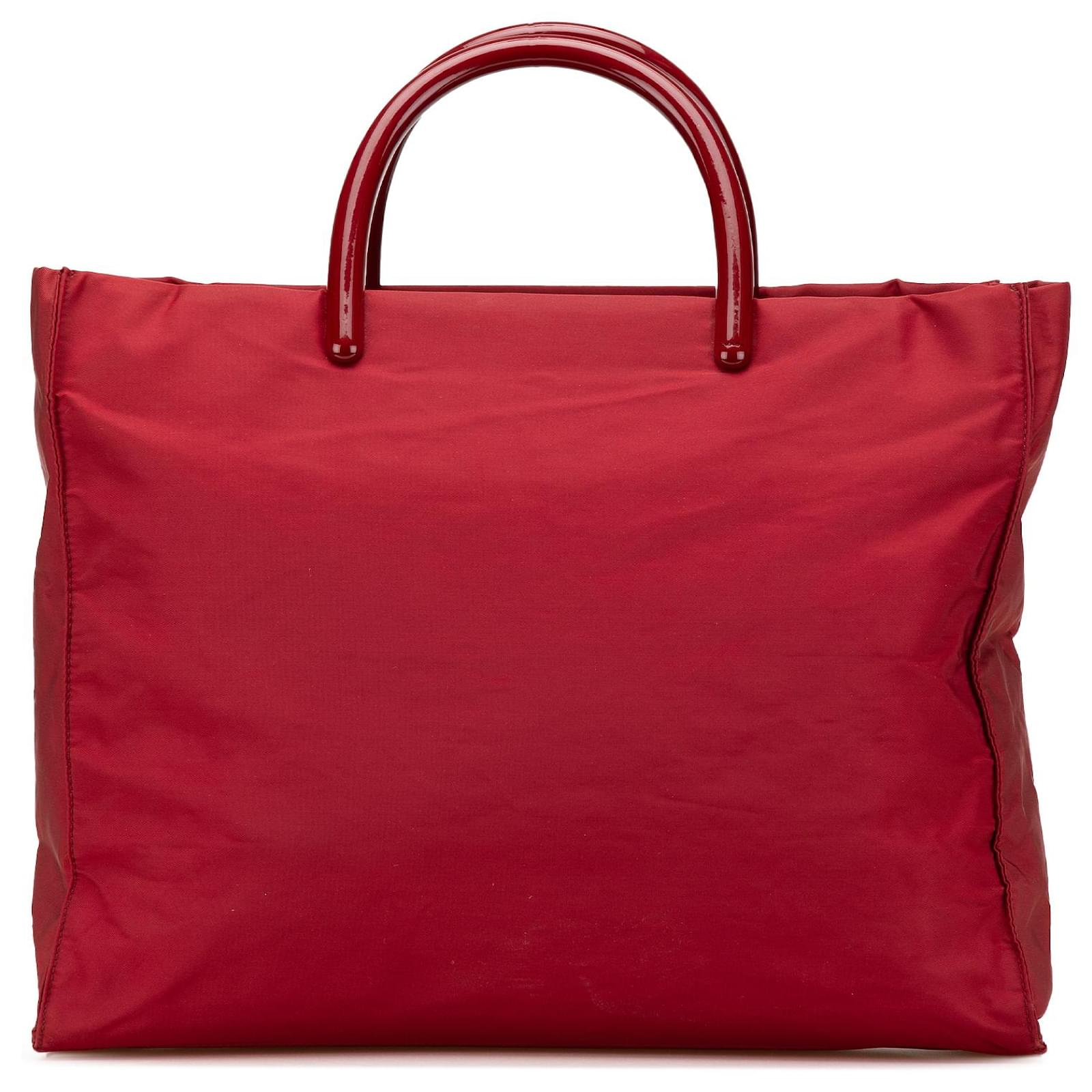 Prada Red Tessuto Tote Nylon Cloth ref.2285243 - Joli Closet