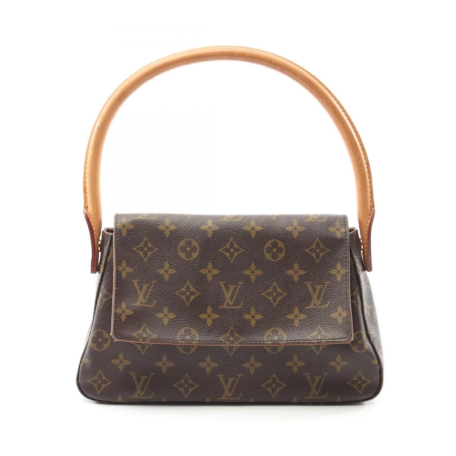 Louis Vuitton Mini Looping Monogram Handbag Brown Leather Cloth ref ...