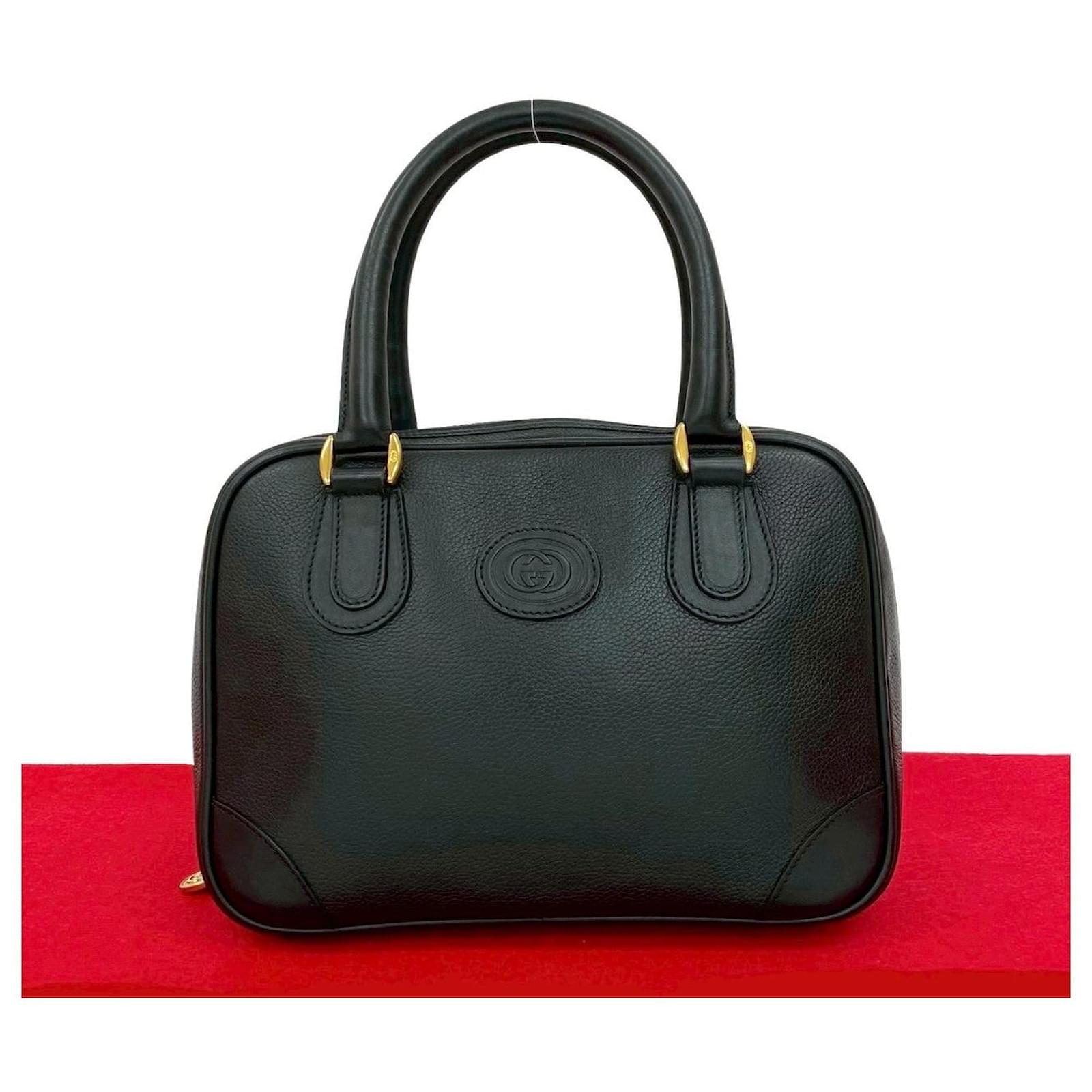 Gucci Old Gucci GG Logo Embossed Leather Handbag Black ref.JC2288104 ...