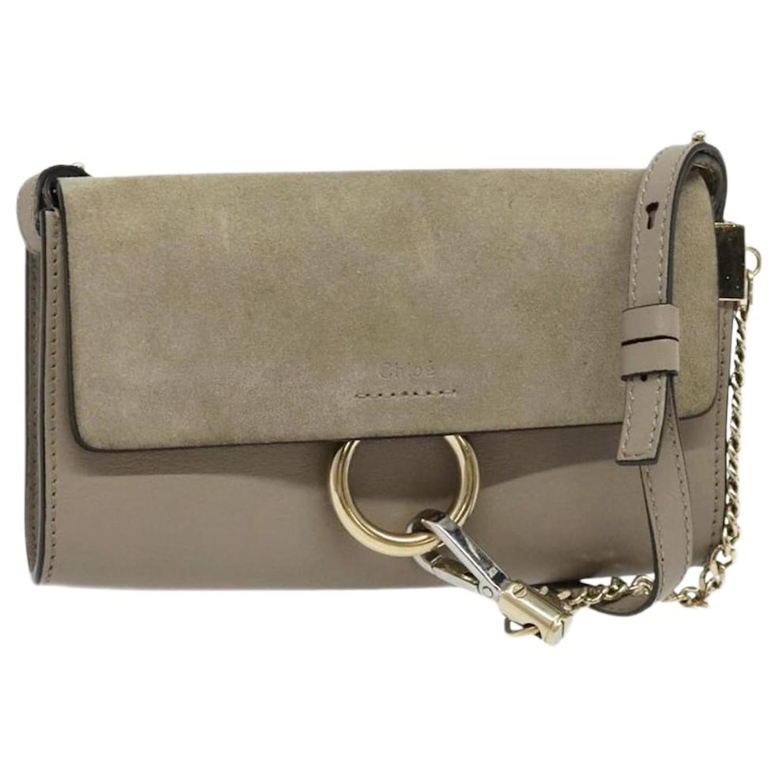 Chloé Grey Faye crossbody bag Suede ref.2292480 - Joli Closet