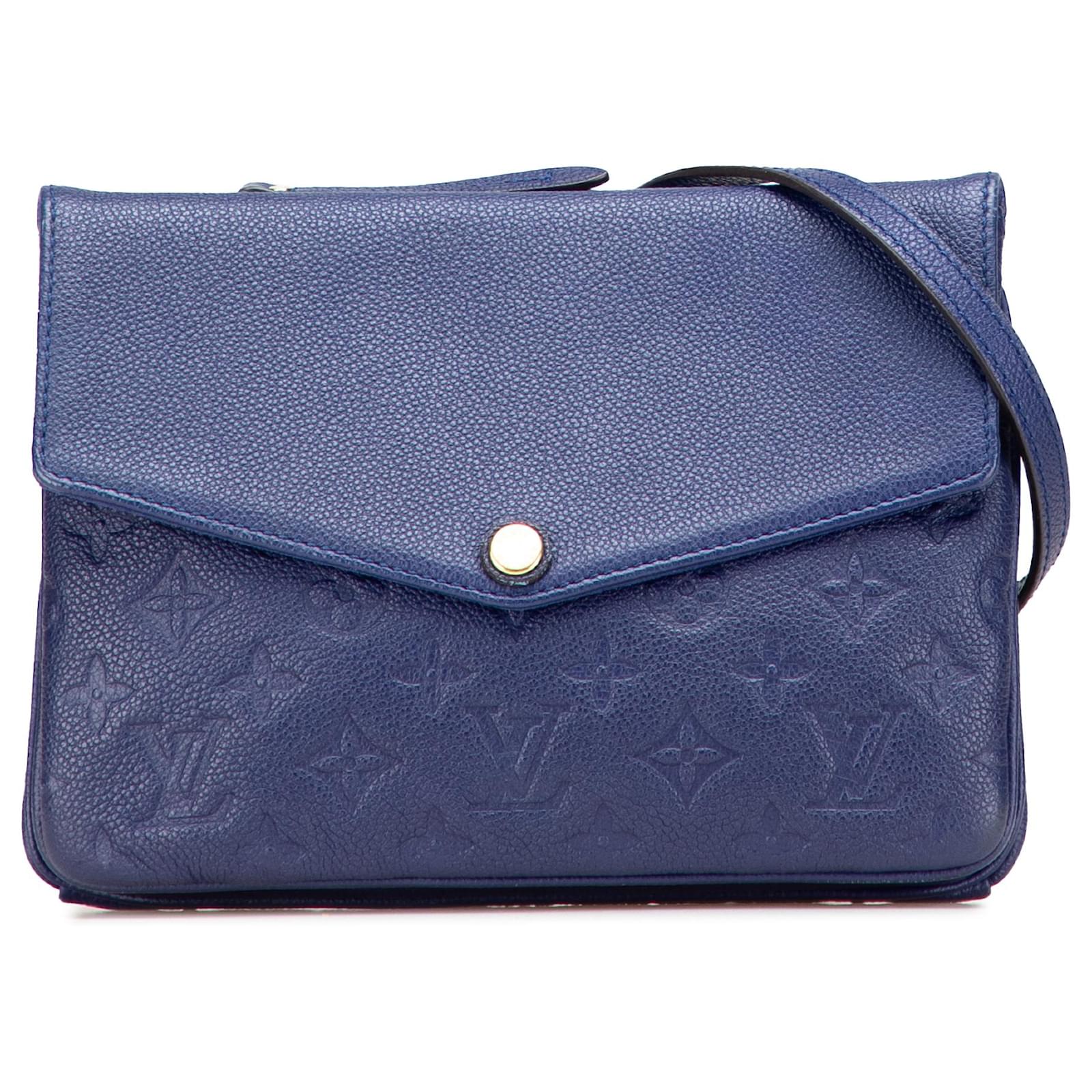 Louis Vuitton Blue Monogram Empreinte Twice Navy blue Leather Cloth ref ...