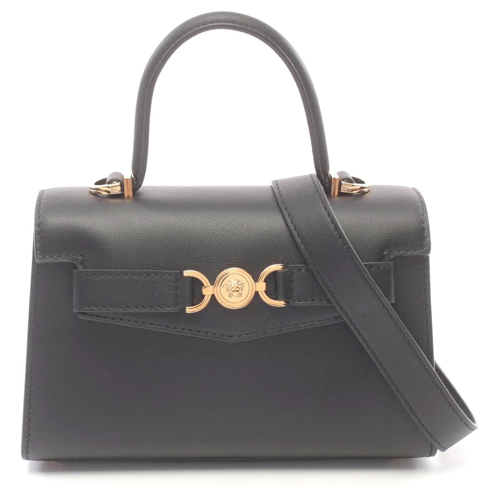 Versace Medusa '95 Small Leather Handbag Black Pony-style calfskin ref ...