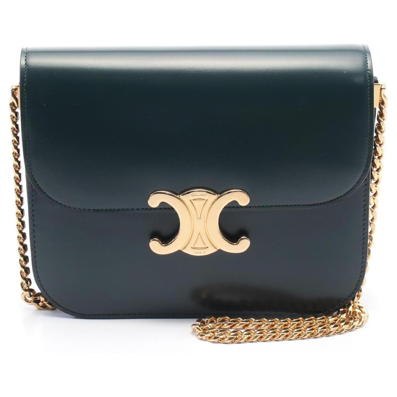 Céline Celine Medium College Bag in Green Leather ref.2296562 - Joli Closet