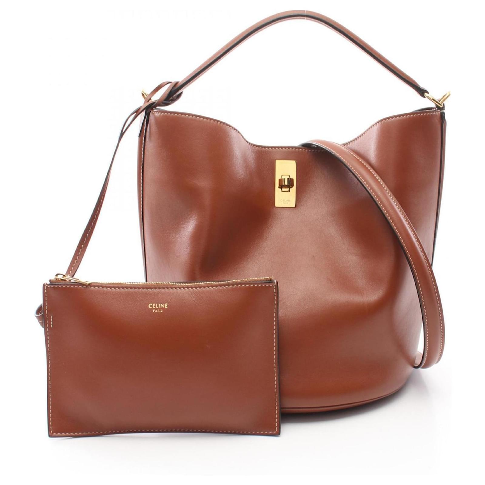 Céline Celine Bucket 16 Seize Handbag Brown Leather ref.2296572 - Joli ...