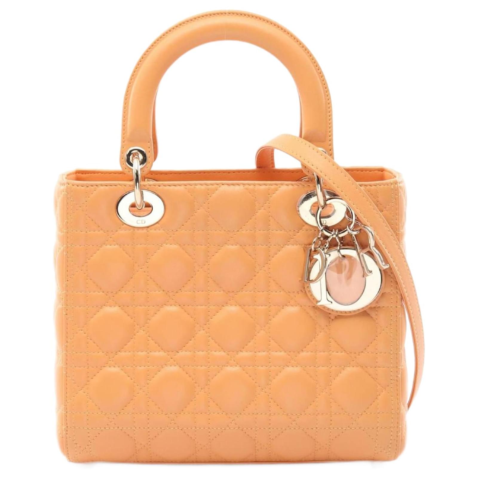 Christian Dior Lady Dior Handbag Yellow Leather ref.2296852 - Joli Closet
