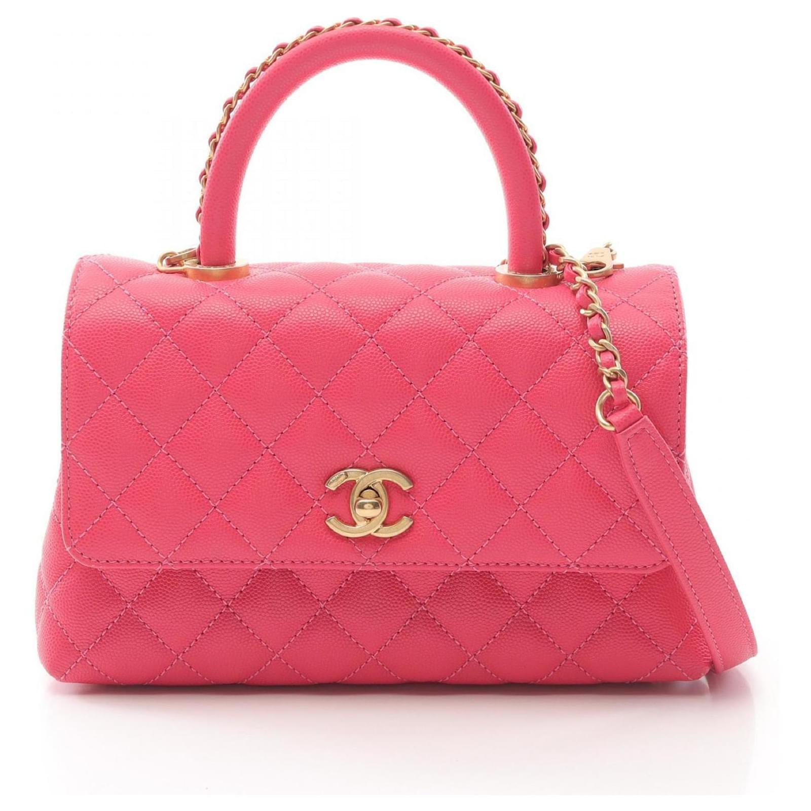Chanel Coco Handle Flap Matelasse Handbag Pink Leather ref.2301142 ...