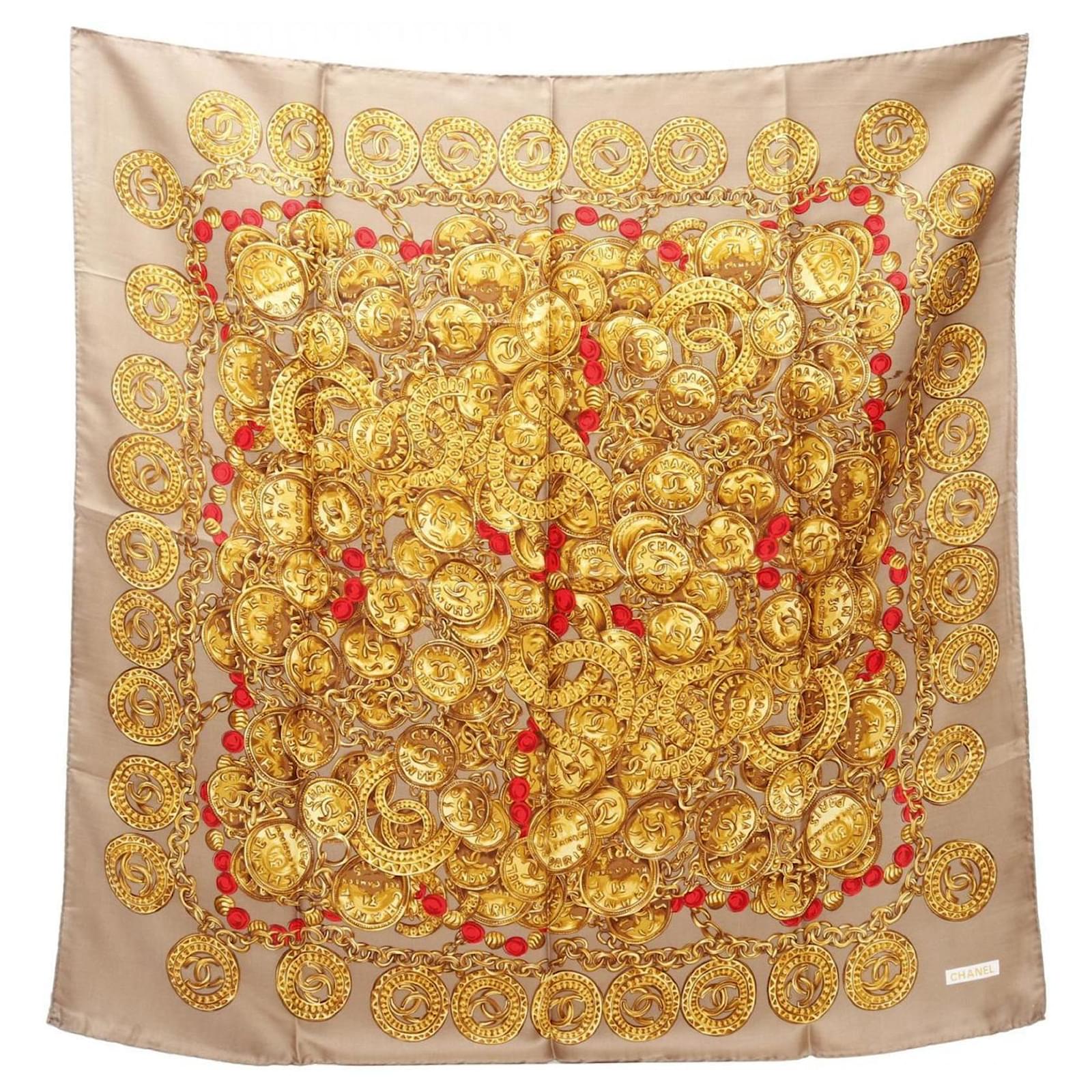 Chanel Coco Mark Silk Scarf Brown Multiple colors ref.2301157 - Joli Closet