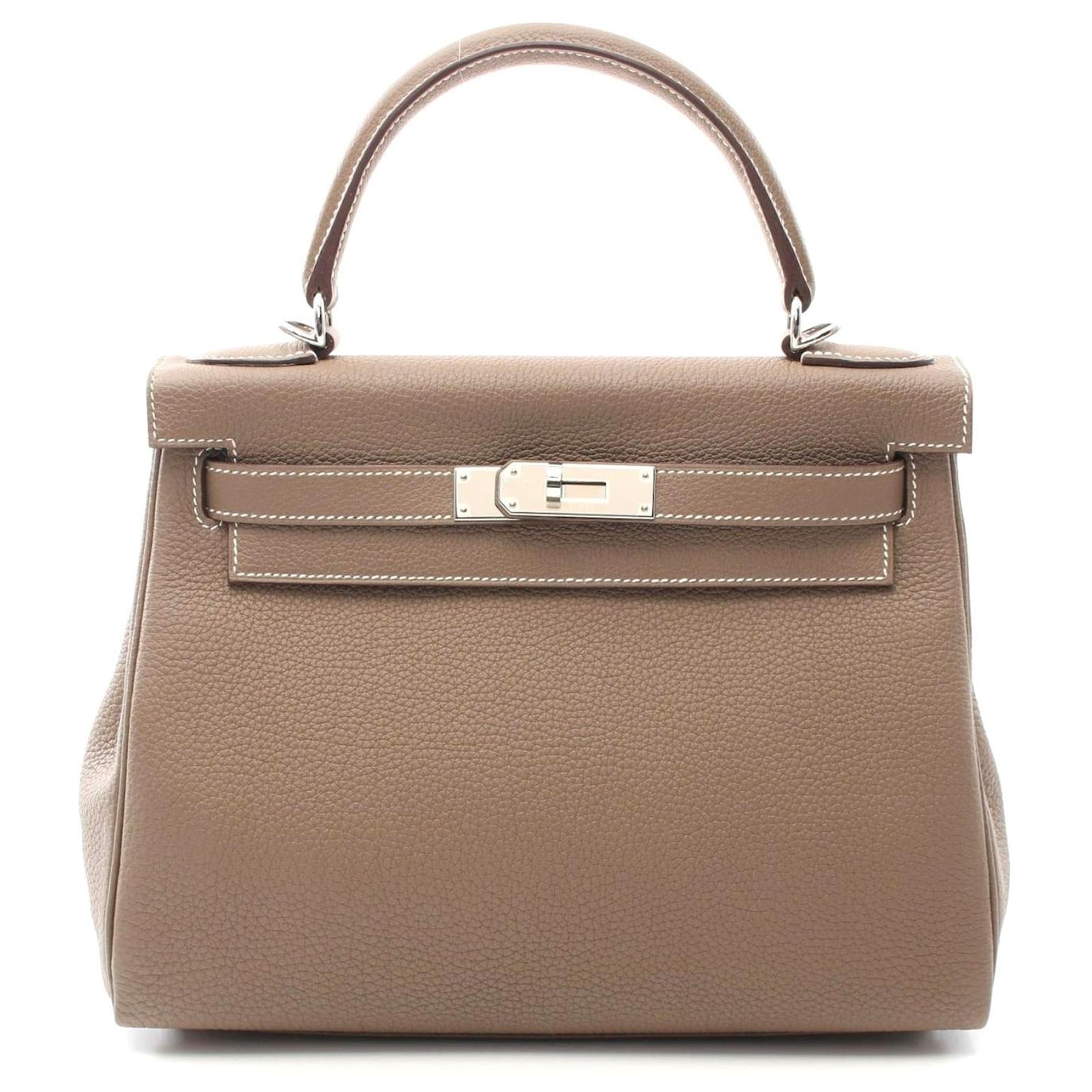 Hermès Hermes Kelly 28 Togo Handbag Brown Leather Pony-style calfskin ...