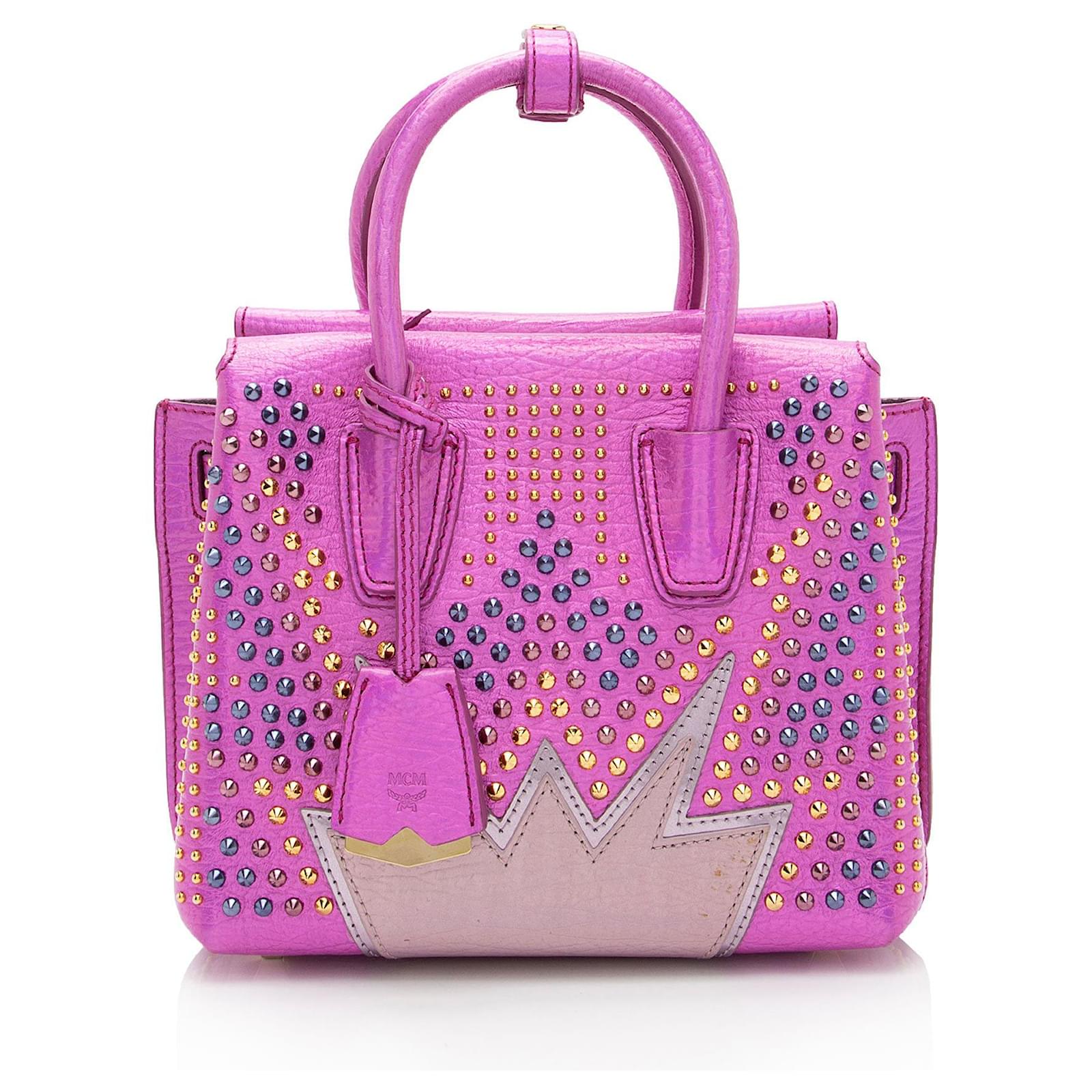 MCM Metallic Leather Cyber Studs Milla Mini Tote (Sold) - Joli Closet