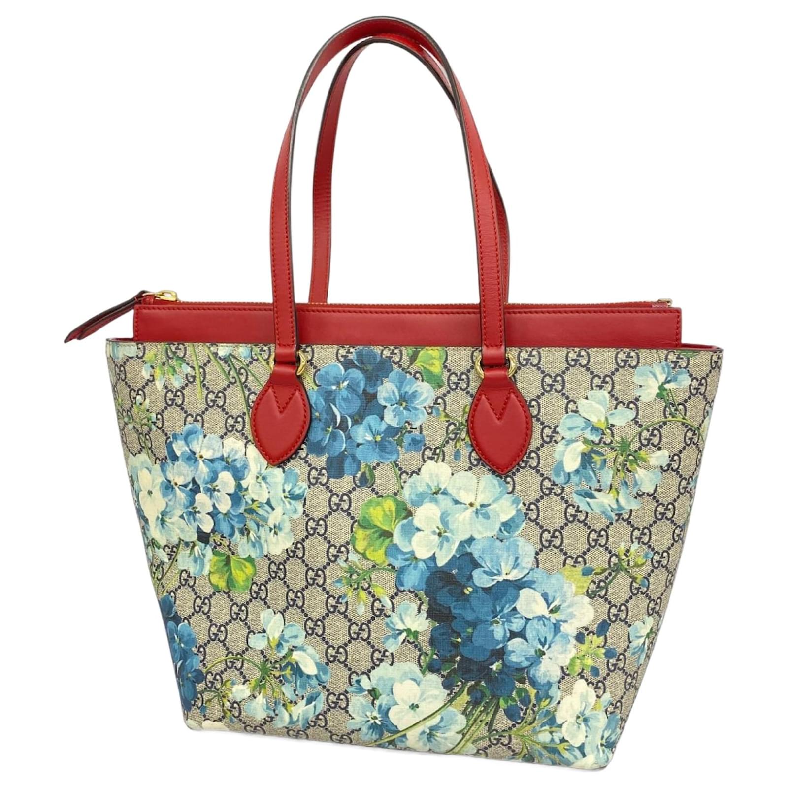 Gucci Tote Bag GG Blooms 546315 Red Blue Plastic ref.2321068 - Joli Closet